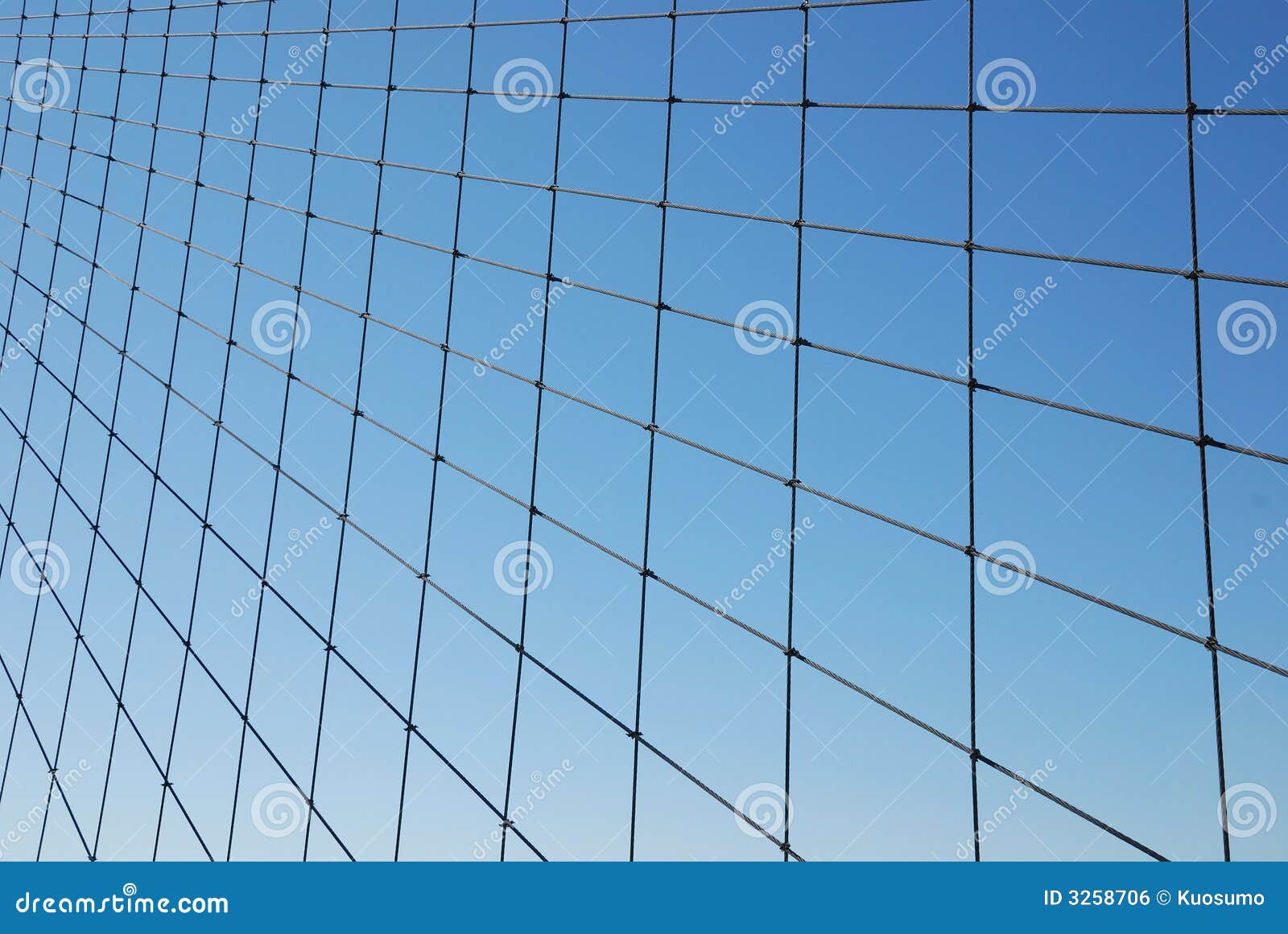 Wire Grid Fence Background On Blue Sky Background Royalty-Free Stock ...