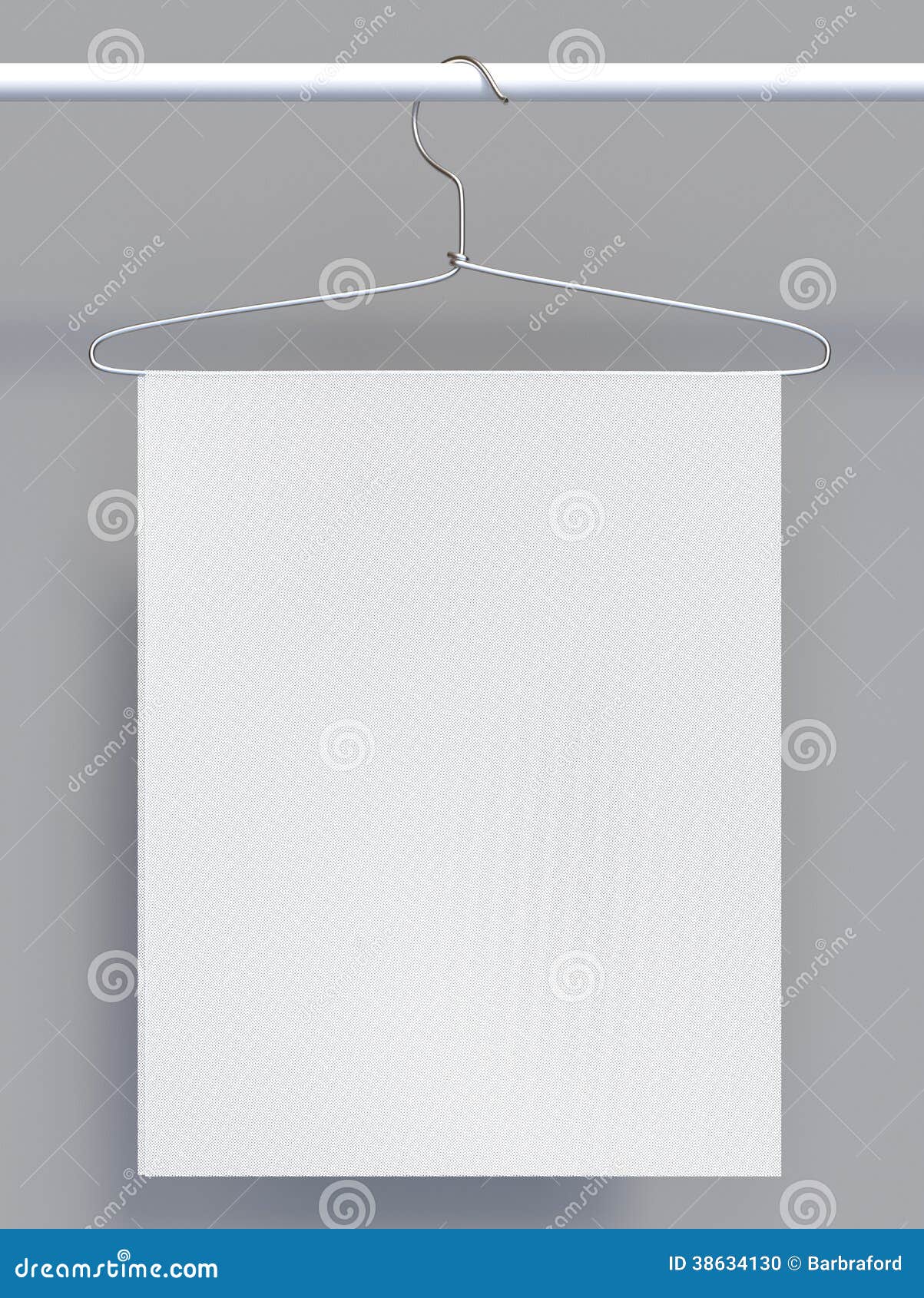Wire Hanger with Blank Banner Stock Illustration - Illustration of ...