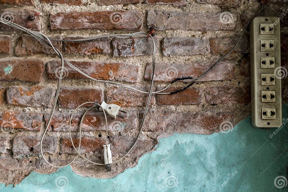 Wire Hanging Down from the Wall Stock Image - Image of hanging, cute ...