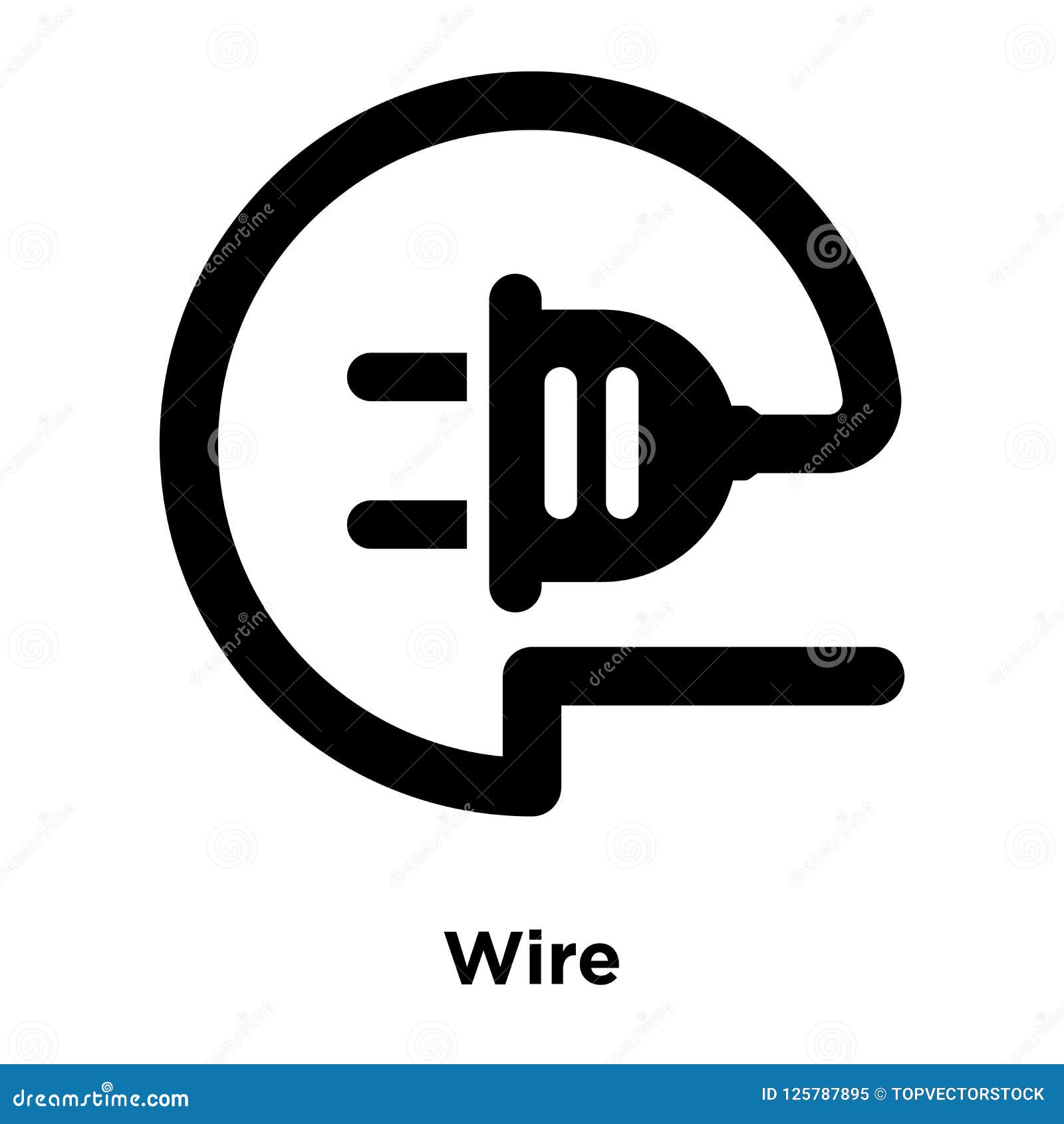 Wire Icon Vector Isolated on White Background, Logo Concept of W Stock ...