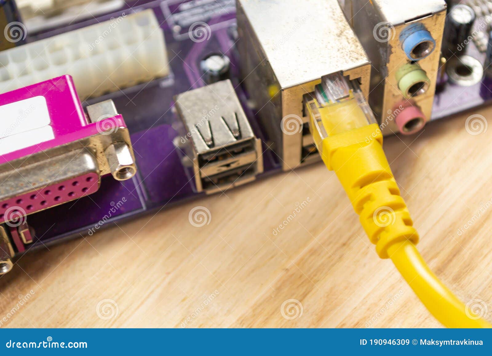 Motherboard PCB Wire View To PCI Plugs Stock Photography ...