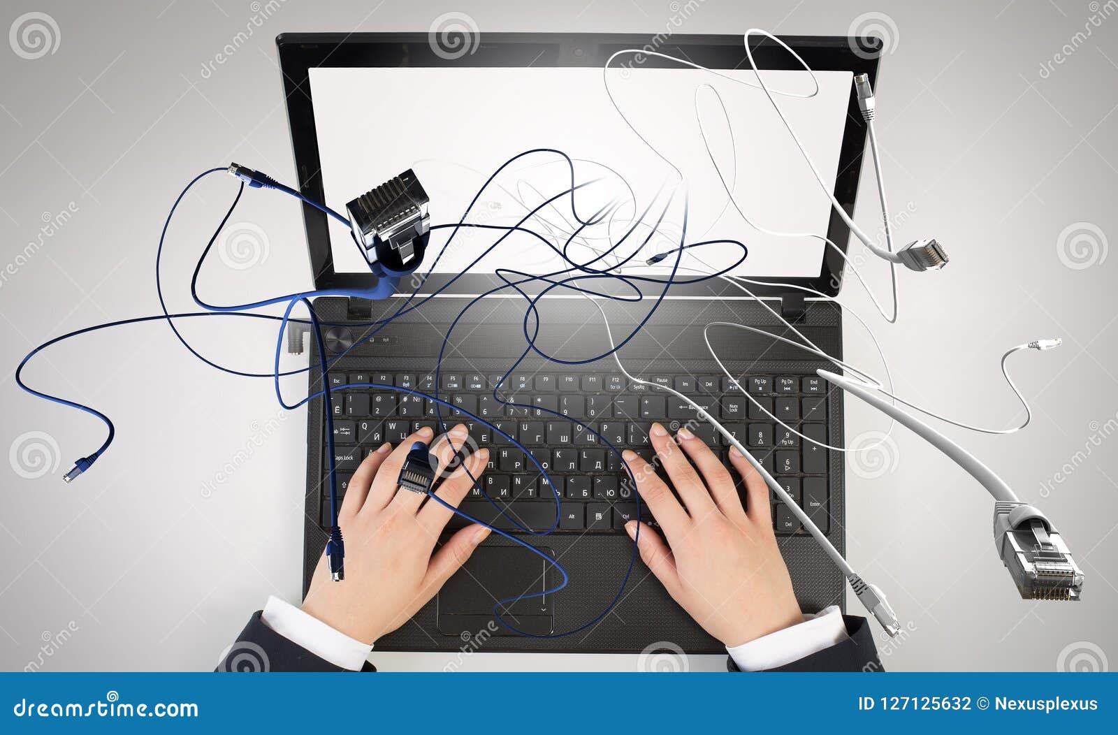 Wire Internet connection stock photo. Image of communication - 127125632