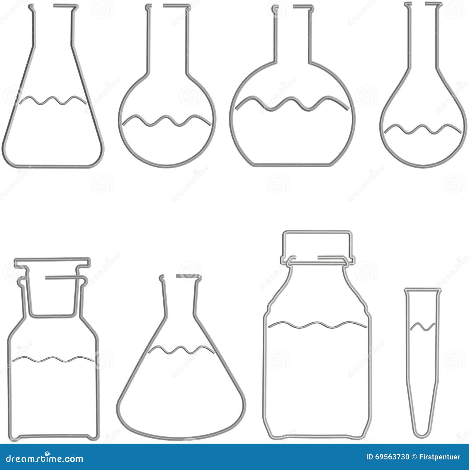 Wire Laboratory Glass Equipment Isolated on White Stock Illustration ...