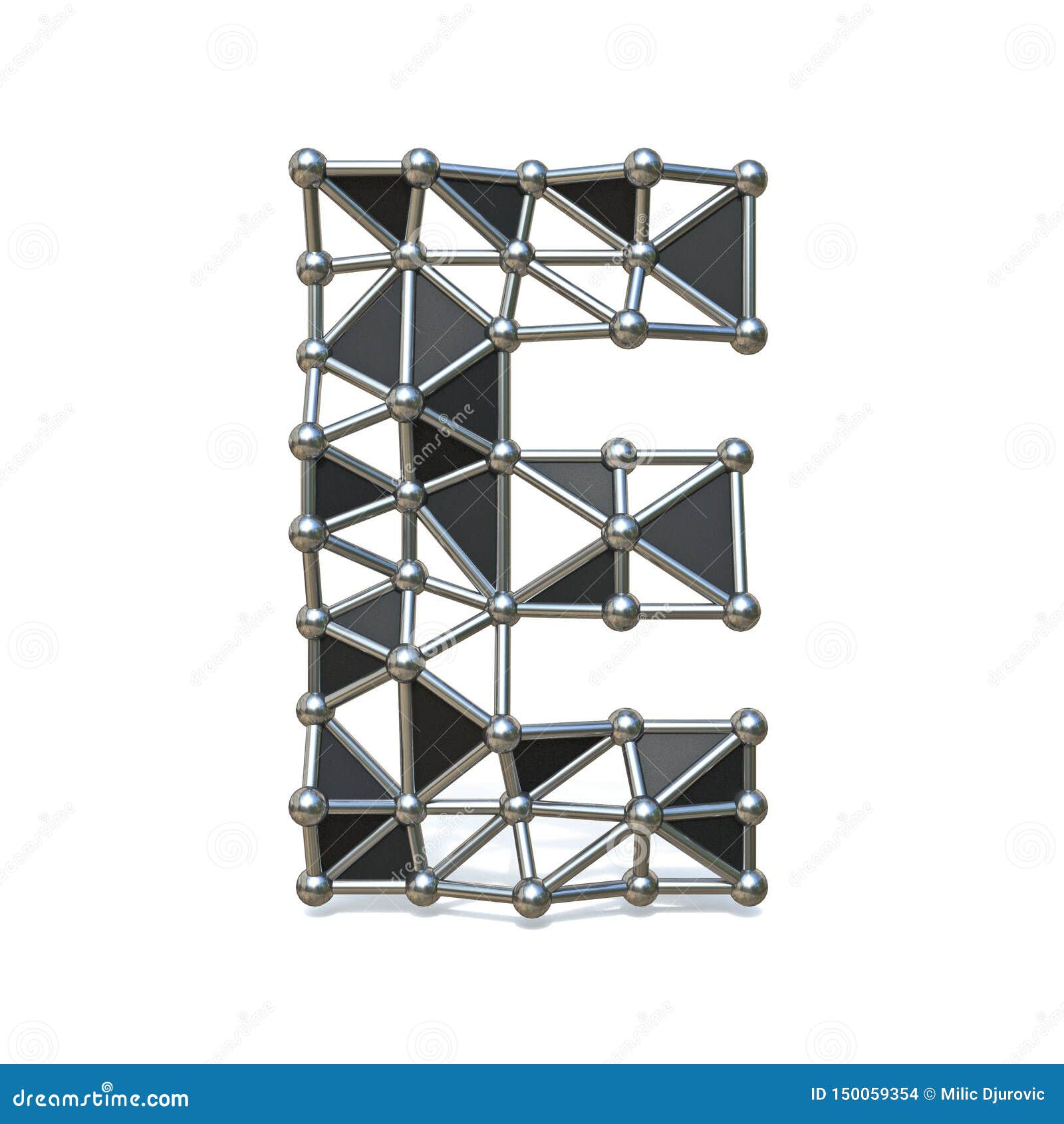 Wire Low Poly Black Metal Font Letter T 3D Royalty-Free Cartoon ...