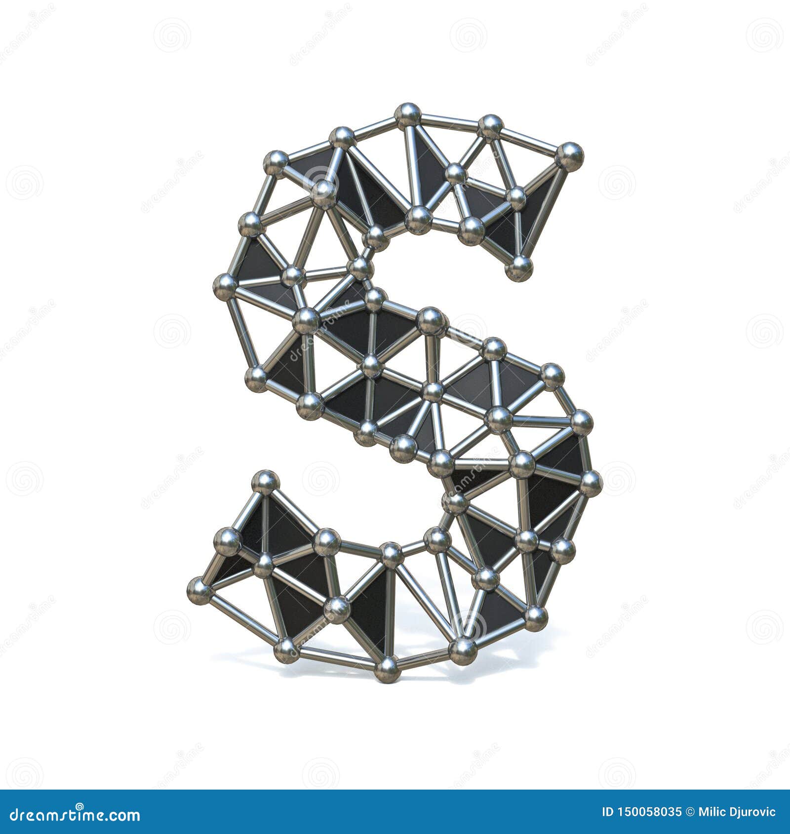 Wire Low Poly Black Metal Font Letter G 3D Stock Illustration ...