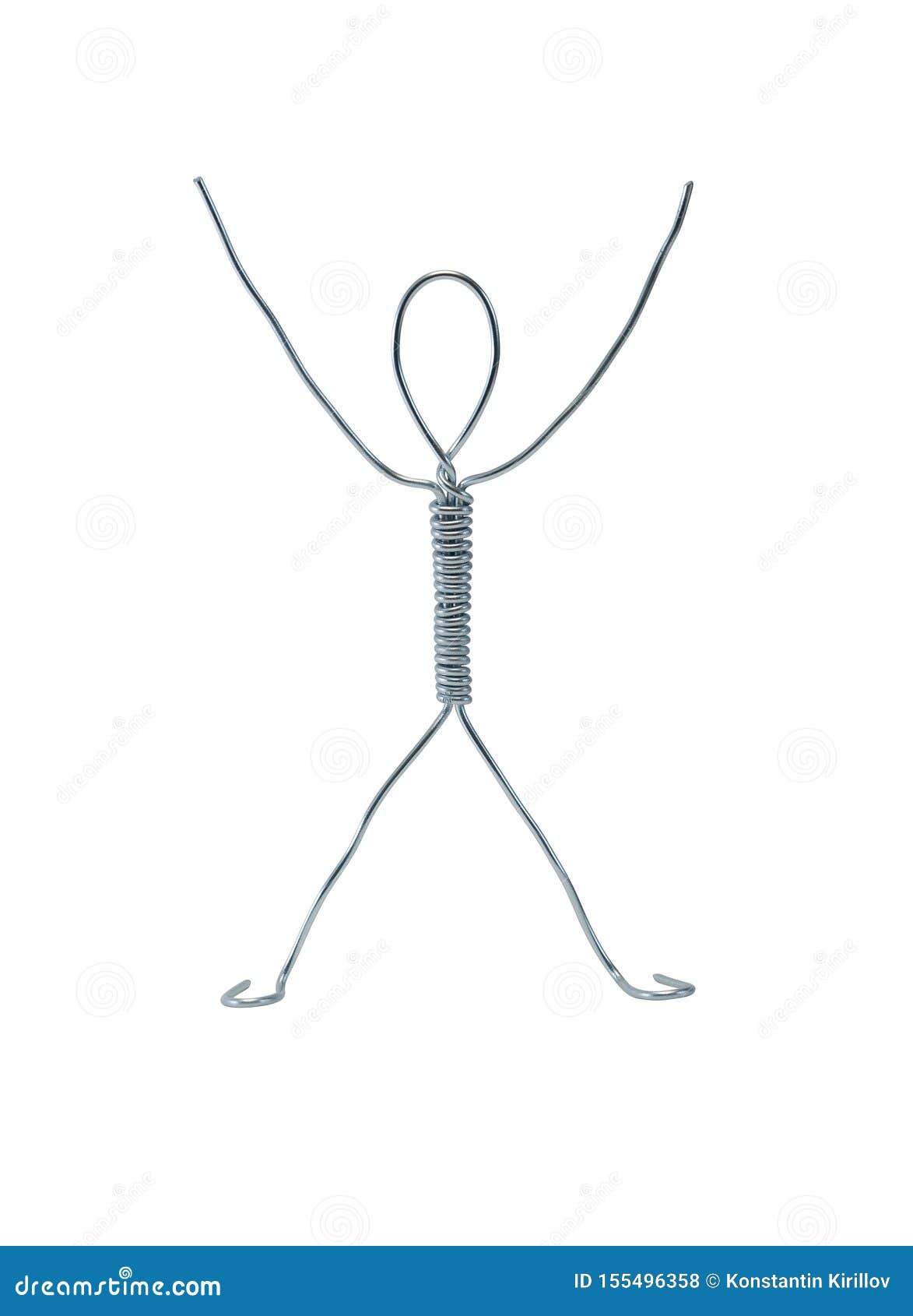 Wire Man on White stock photo. Image of caution, abstract - 155496358