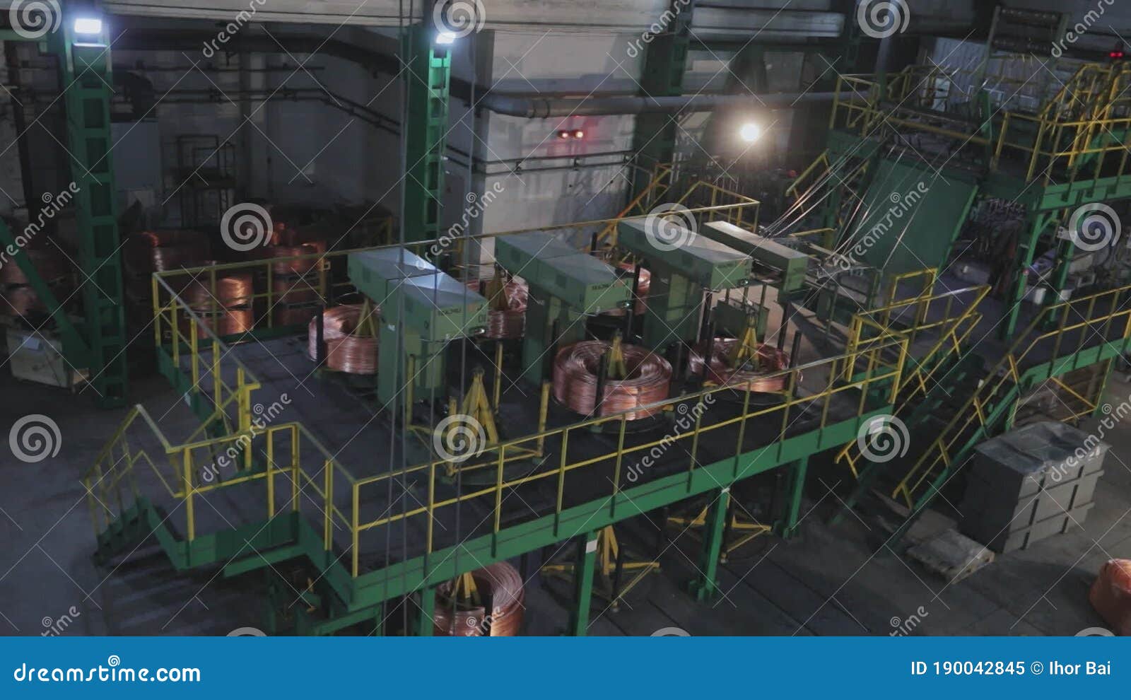 Wire Manufacturing, Continuous Casting of Copper Wire Rollers. General ...