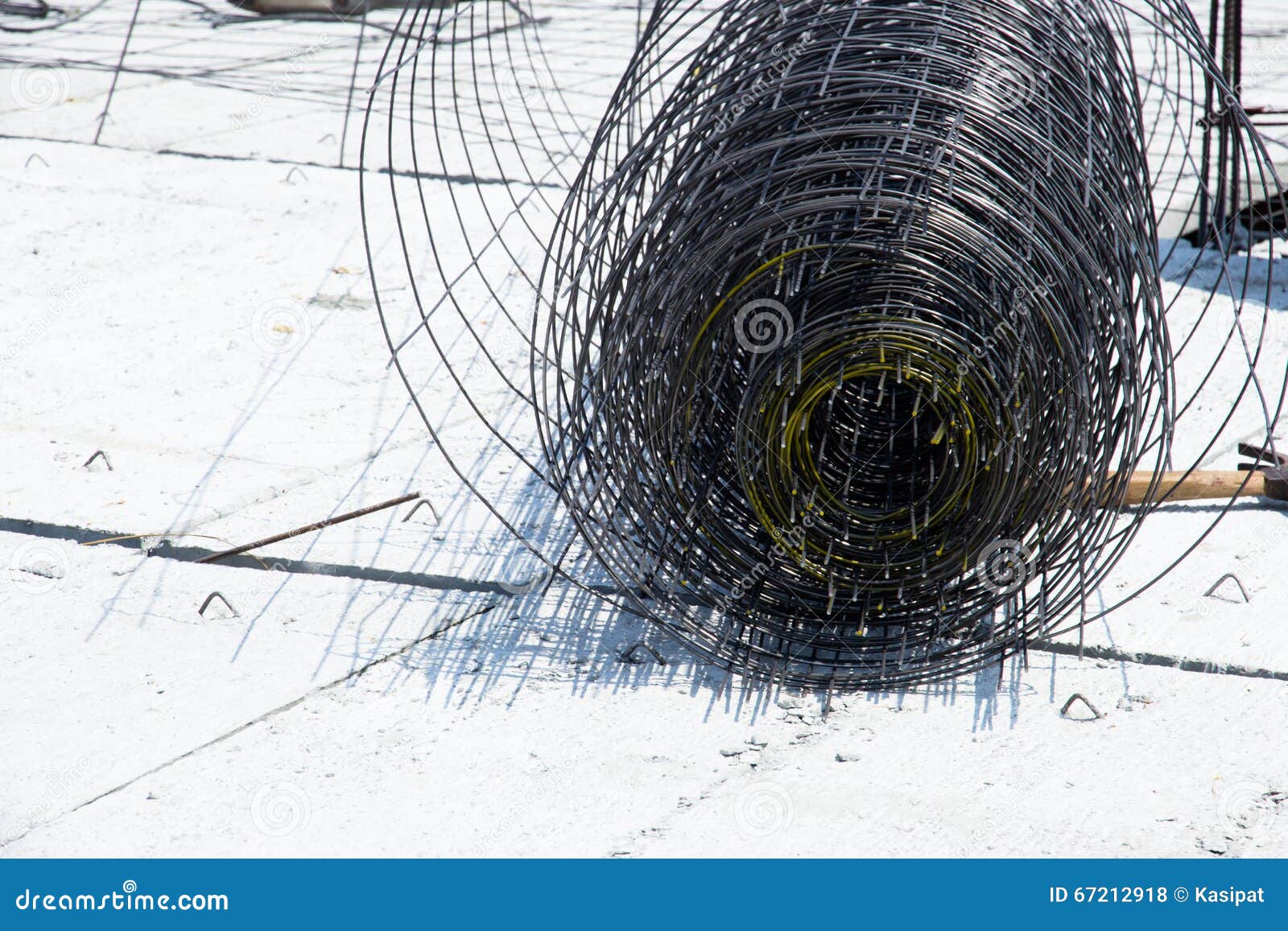 Wire Mesh on Concrete slab stock photo. Image of construction - 67212918