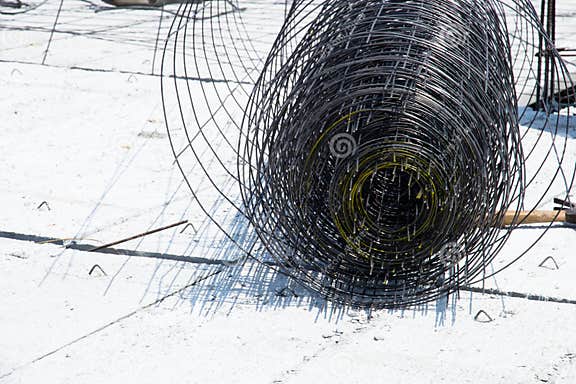 Wire Mesh on Concrete slab stock photo. Image of construction - 67212918