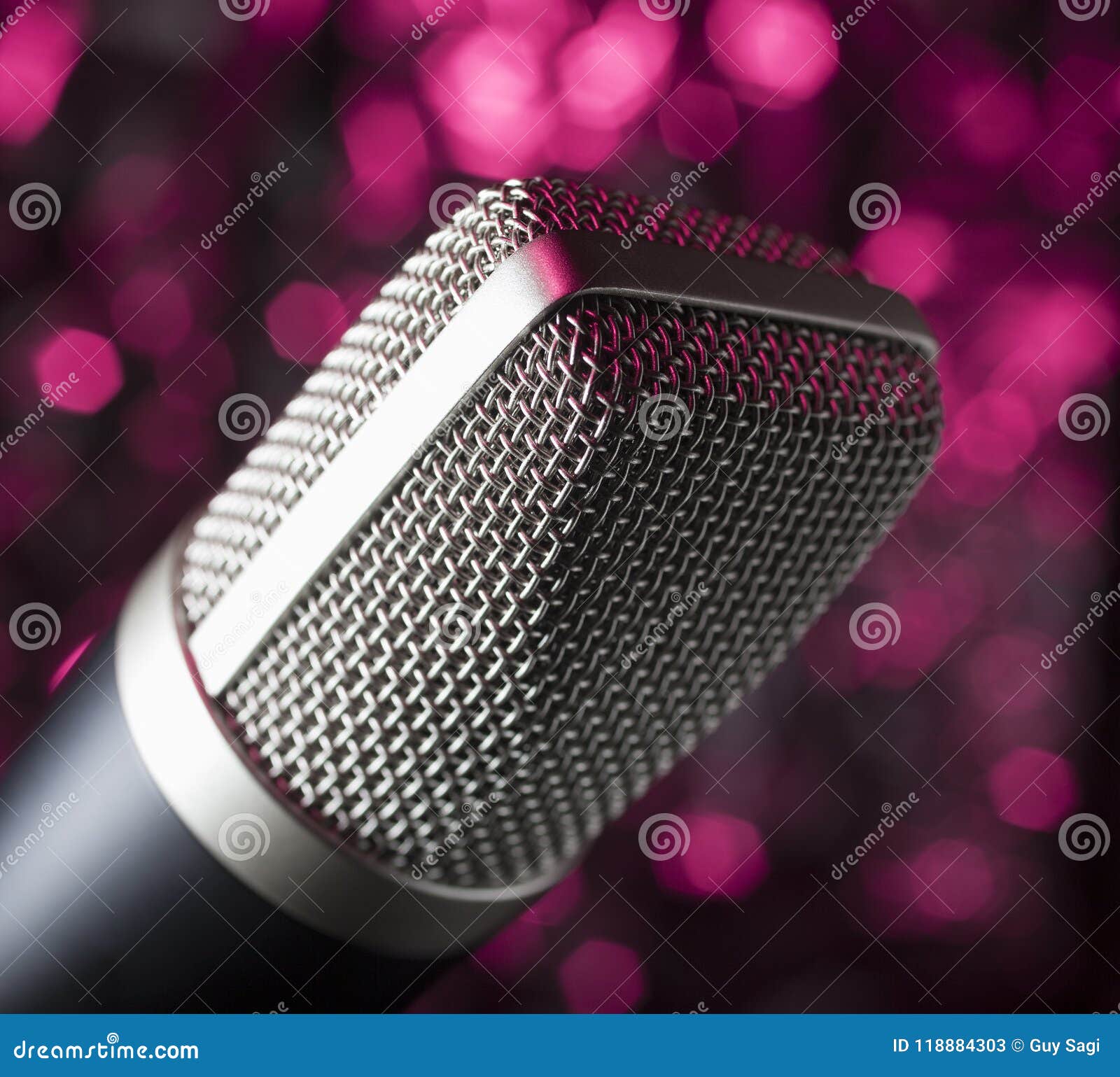 Microphone on a Pink Background Stock Image - Image of metal, karaoke ...