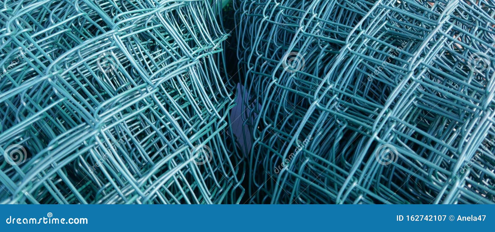 Wire Mesh Fence, Green, Rolled Up. Close Up, Texture, Background ...