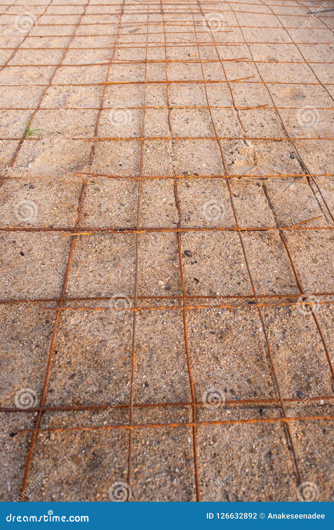 Wire Mesh ground sand stock photo. Image of reinforcement - 126632892