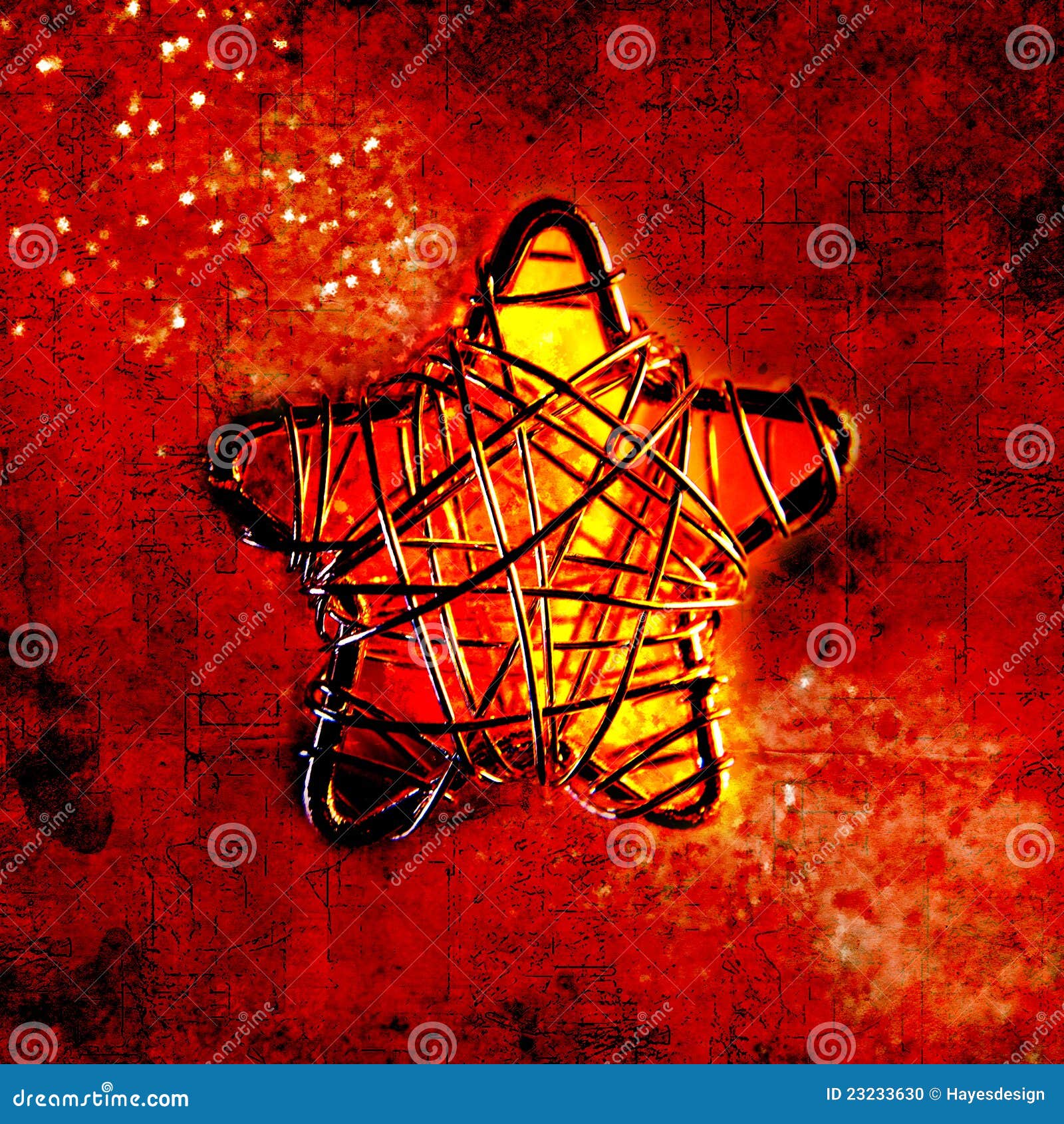Wire Metal Star Motif on Red, Close-up Stock Photo - Image of crimson ...