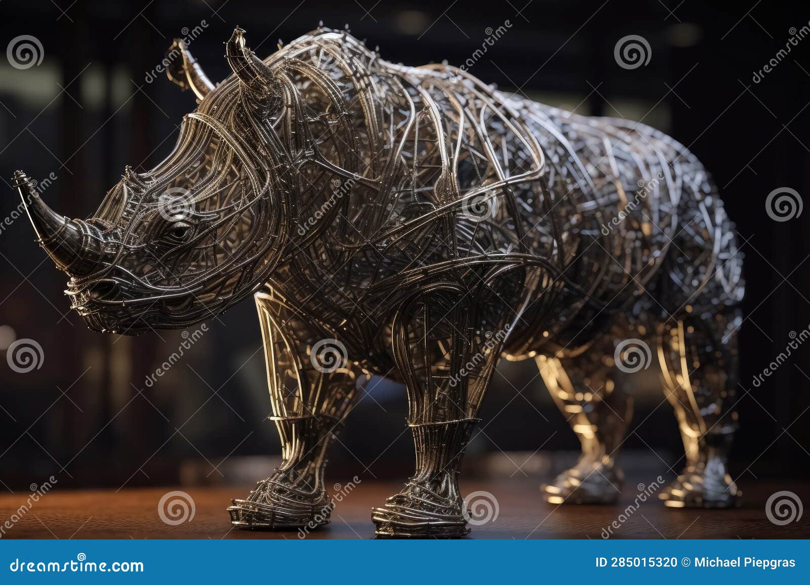 Wire model of a rhino stock illustration. Illustration of detail ...