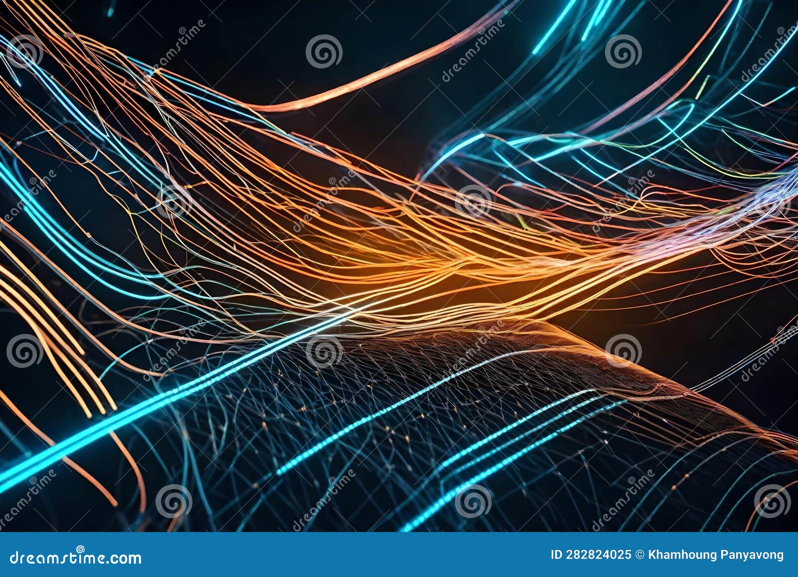 Wire Neon Element Abstract Background. Generative AI Stock Illustration ...