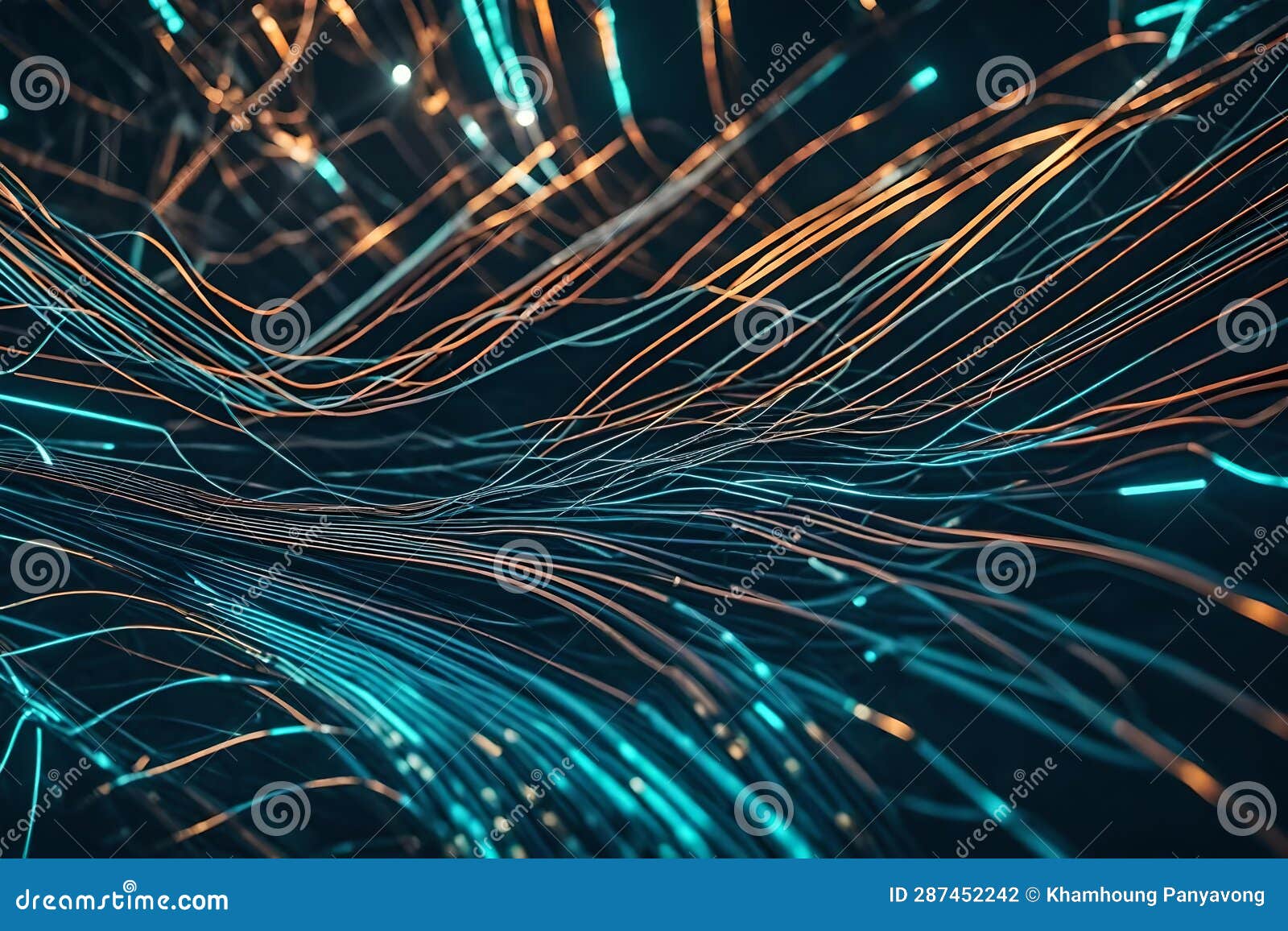 Wire Neon Element Abstract Background. Generative AI Stock Illustration ...