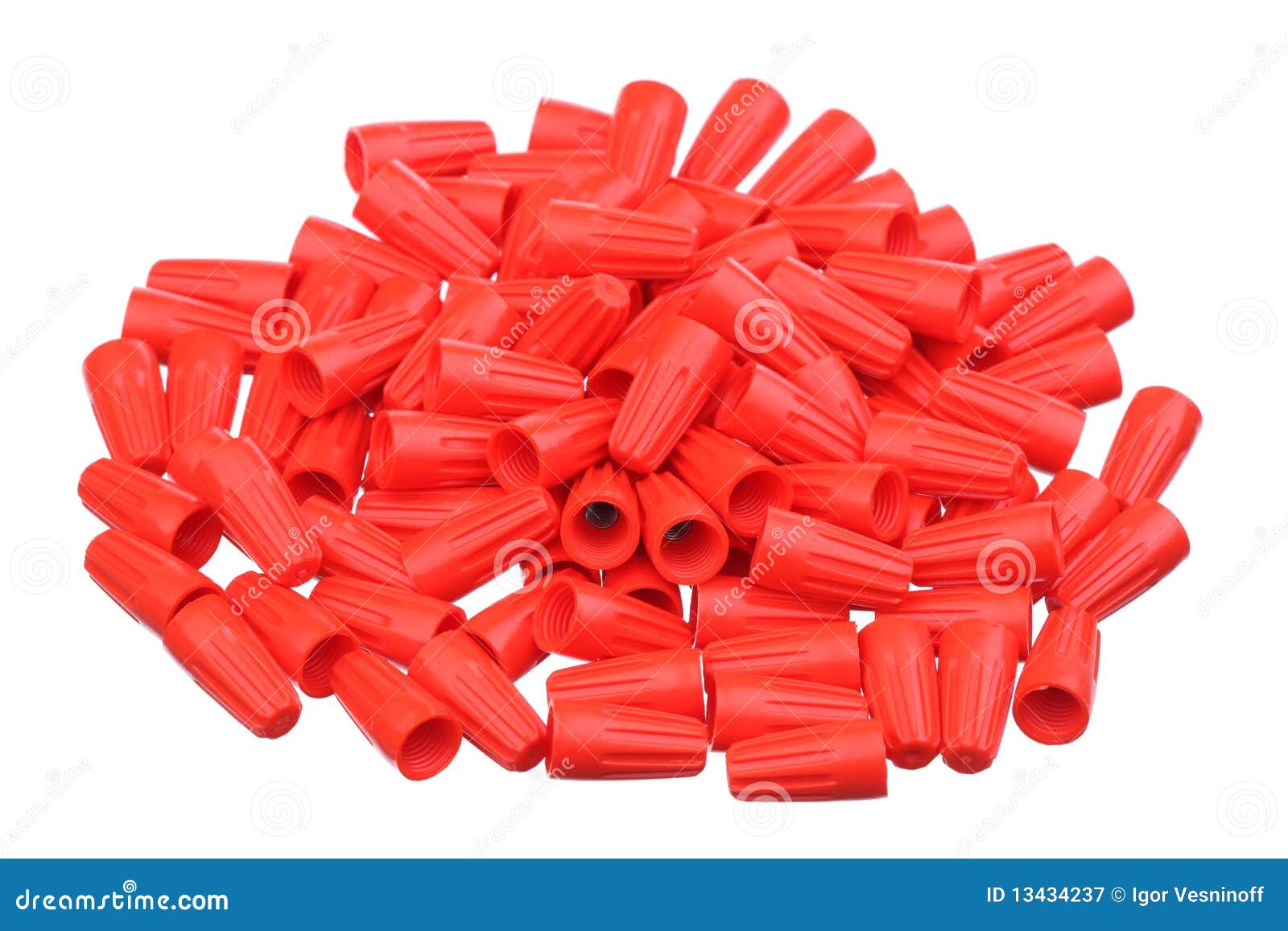 Red Wire Nuts, Wire Connectors Or Cone Connectors On White Background ...