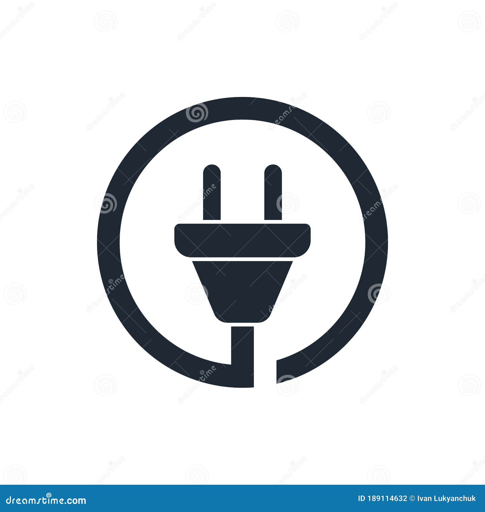Wire plug icon stock vector. Illustration of transformer - 189114632