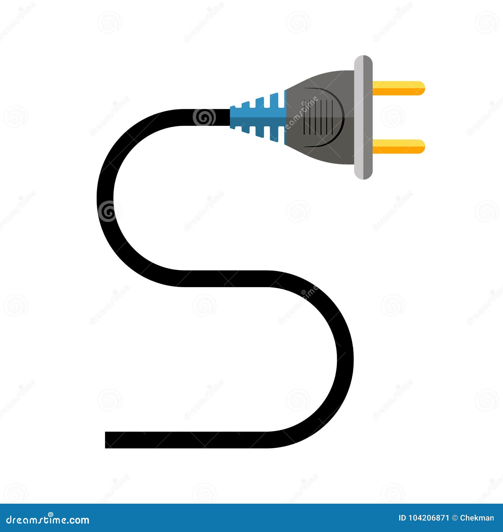 Wire Plug Icon. Vector Illustration Stock Illustration - Illustration ...