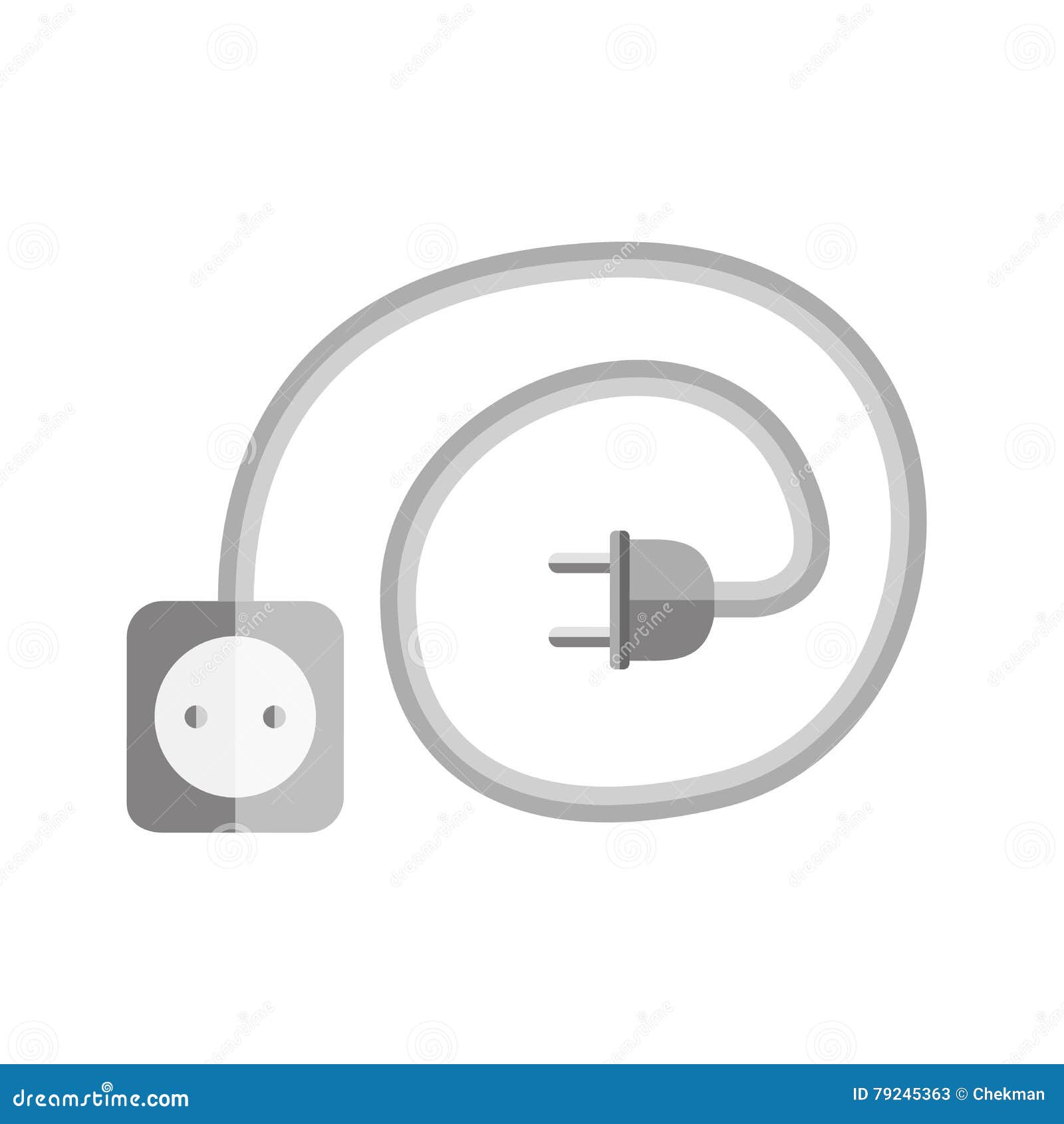 Wire Plug and Socket Icon. Vector Illustration Stock Illustration ...