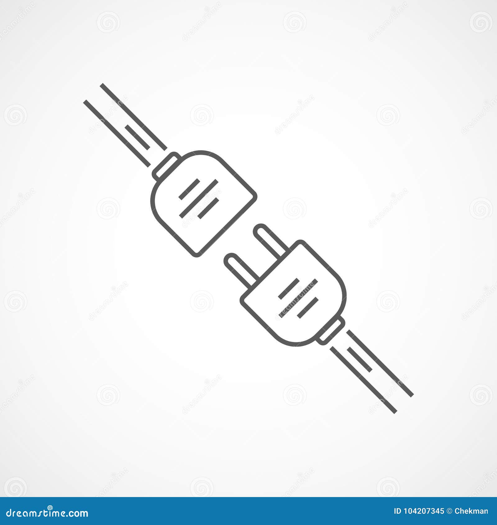 Wire Plug and Socket Icon. Vector Illustration Stock Illustration ...