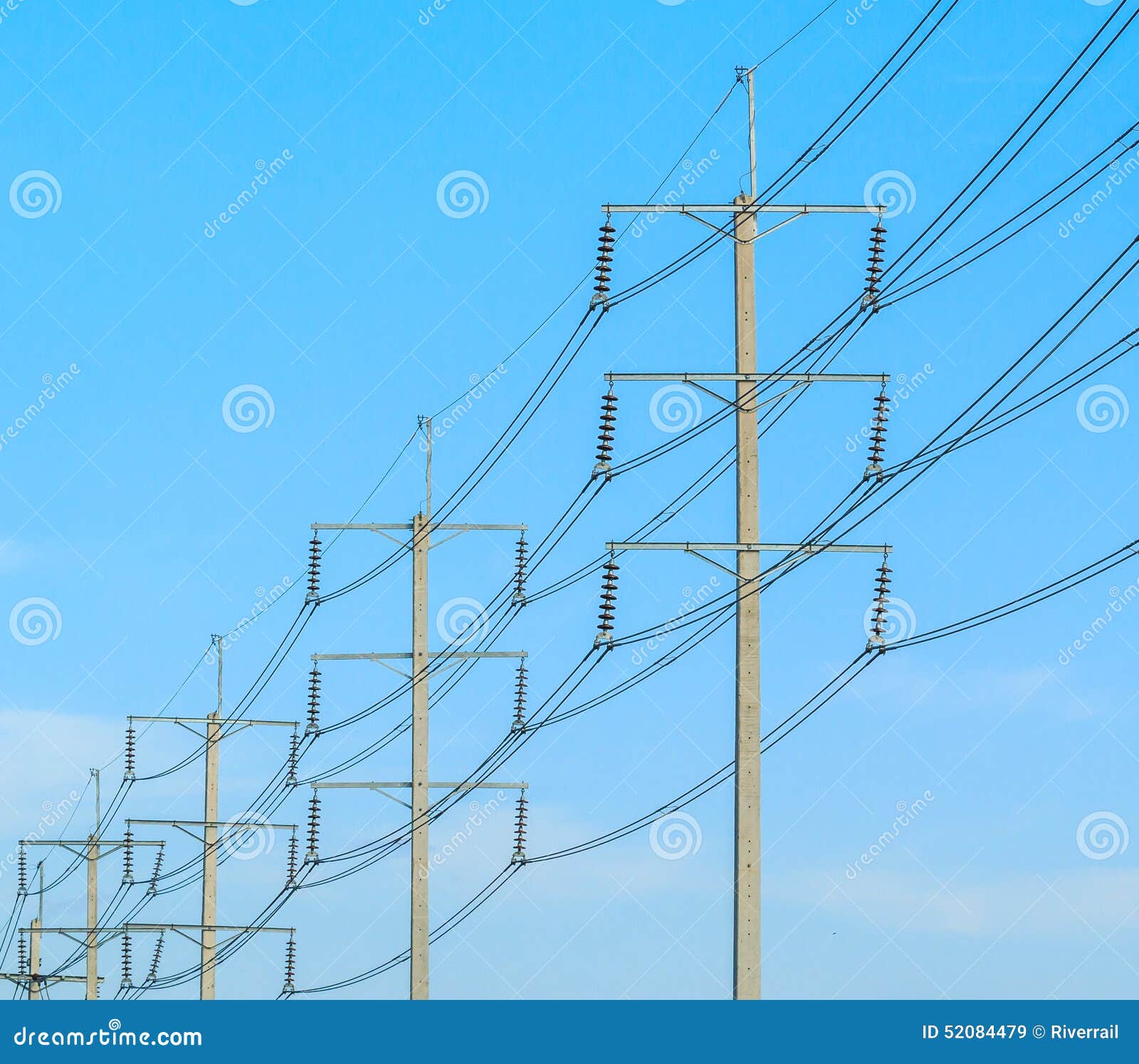 Wire Pole at High Voltage Electrical Post Stock Image - Image of ...