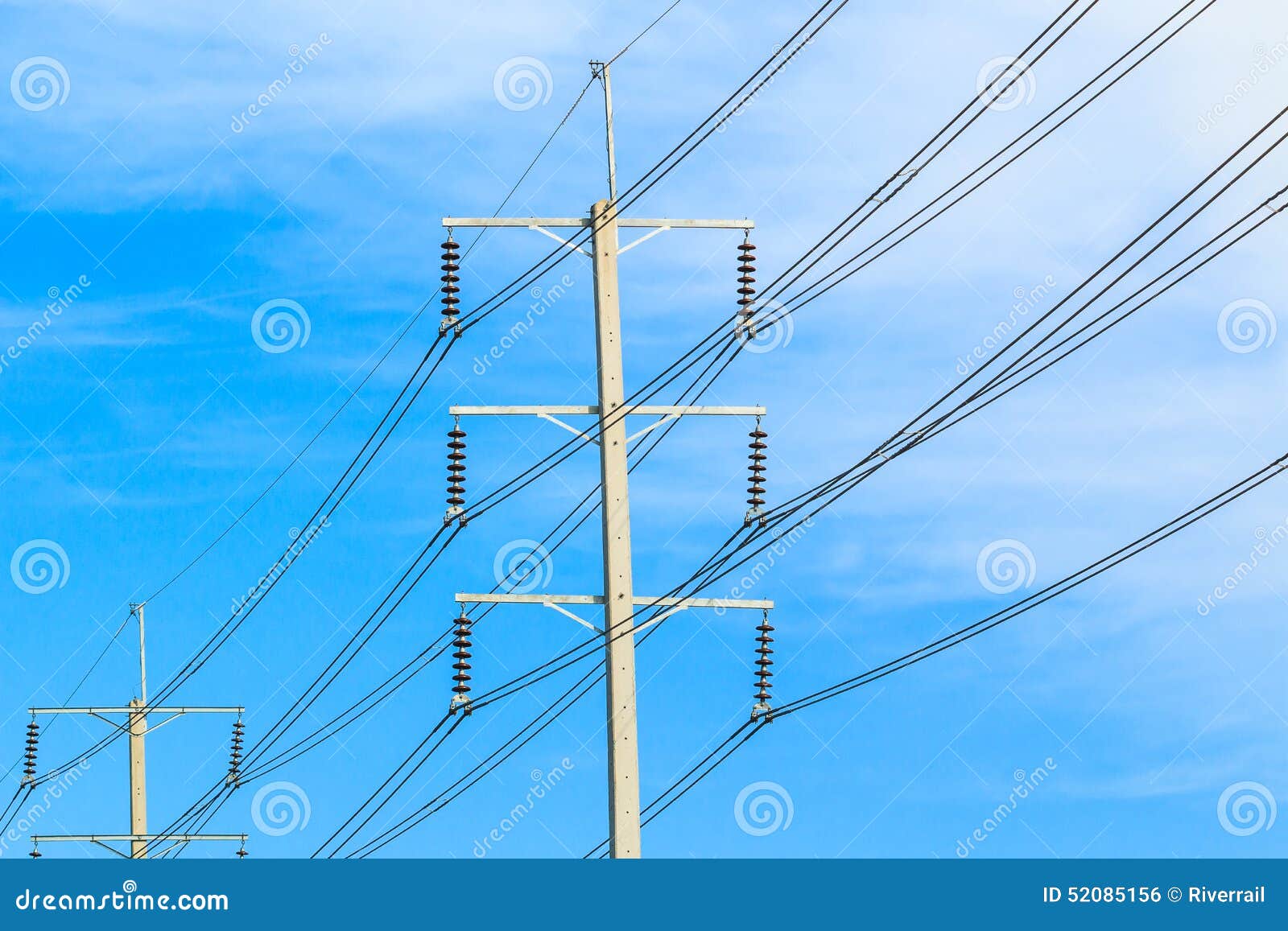 Wire Pole at High Voltage Electrical Post Stock Photo - Image of messy ...