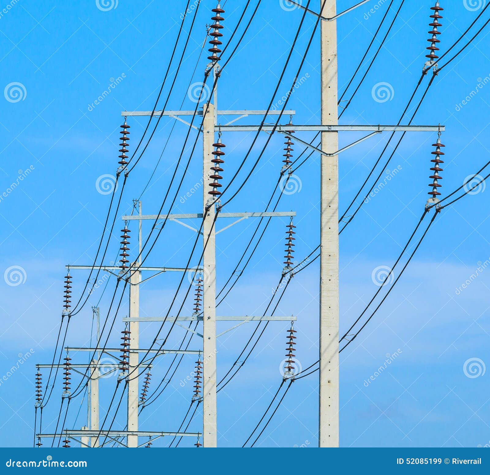 Wire Pole at High Voltage Electrical Post Stock Image - Image of ...