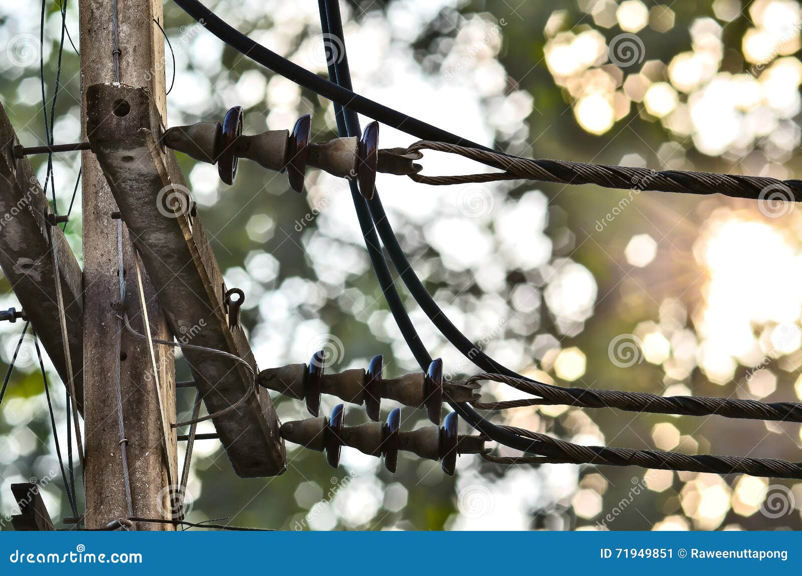 Wire on a power pole stock image. Image of steel, light - 71949851