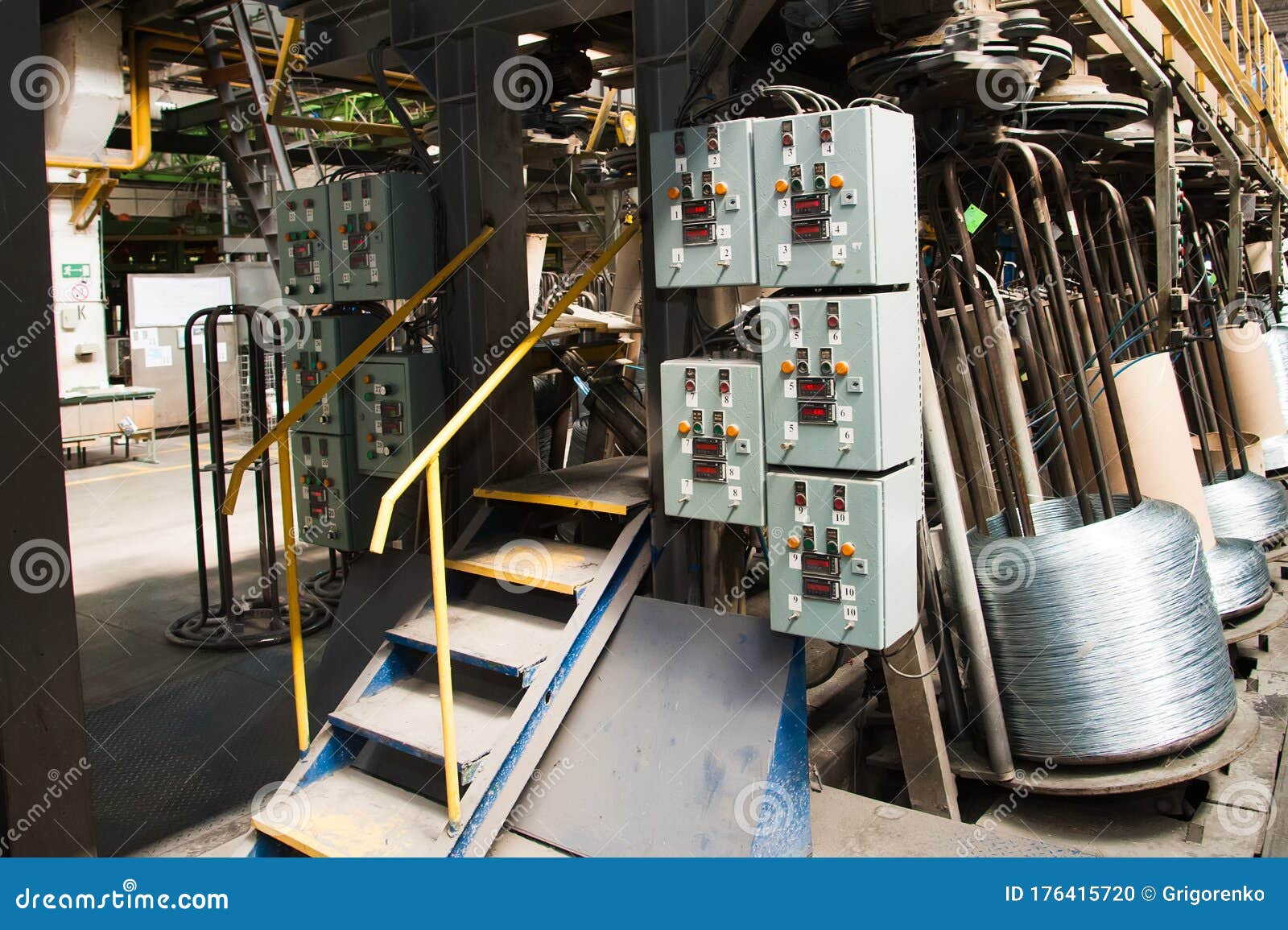 Wire production plant stock photo. Image of manufacturing - 176415720