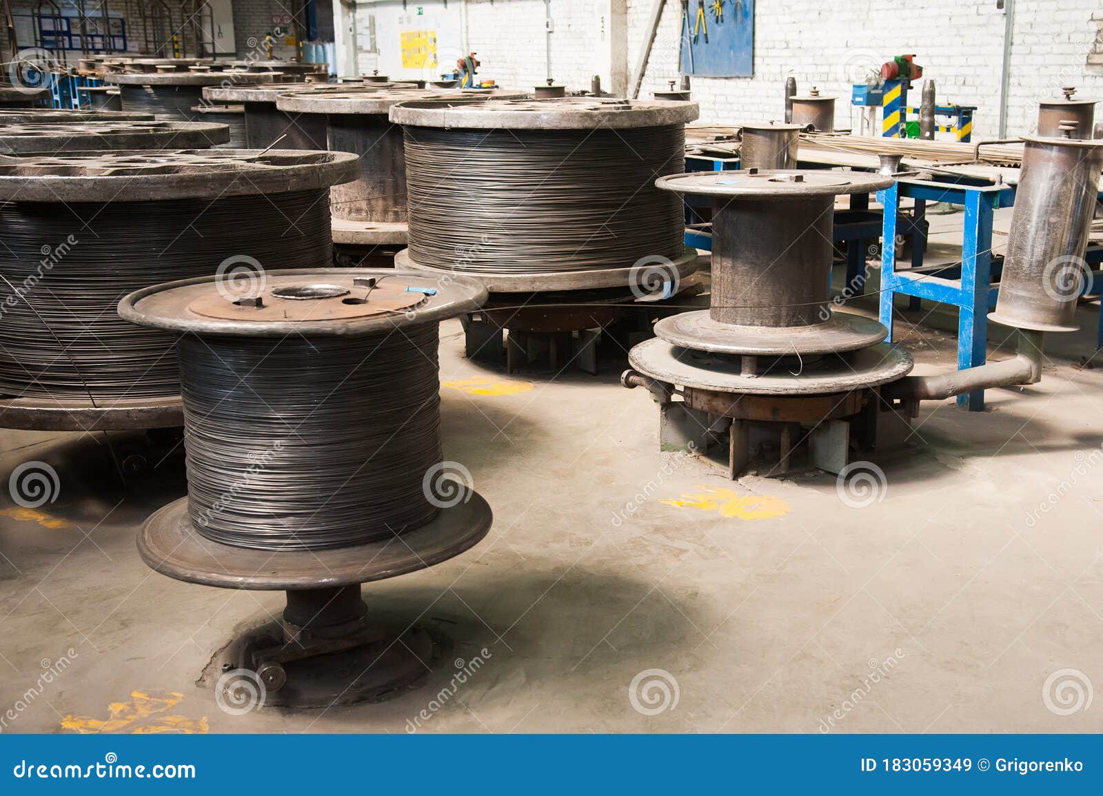 Wire production plant stock image. Image of industrial - 183059349