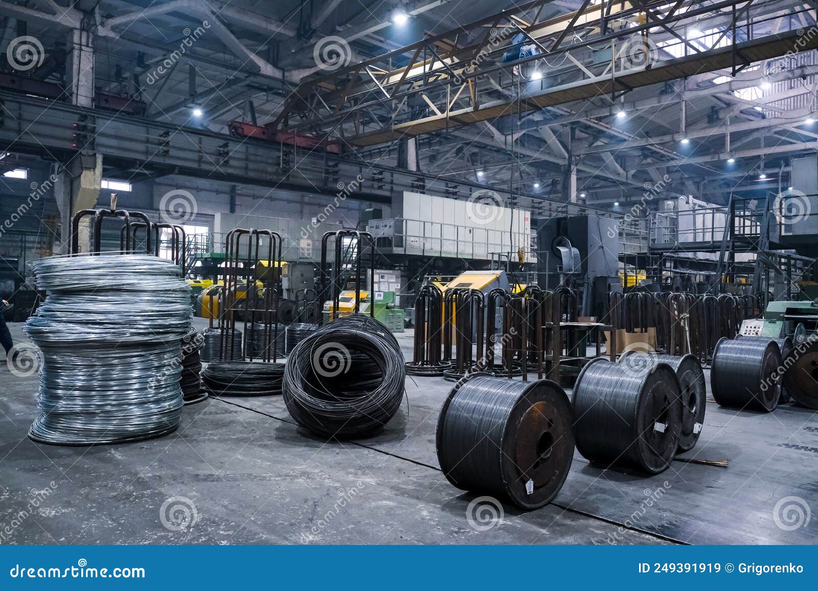 Wire production plant stock image. Image of production - 249391919