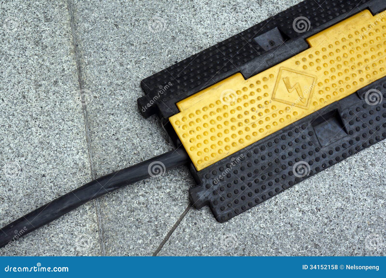 Wire Protection on the Ground Stock Photo - Image of safe, plastic ...