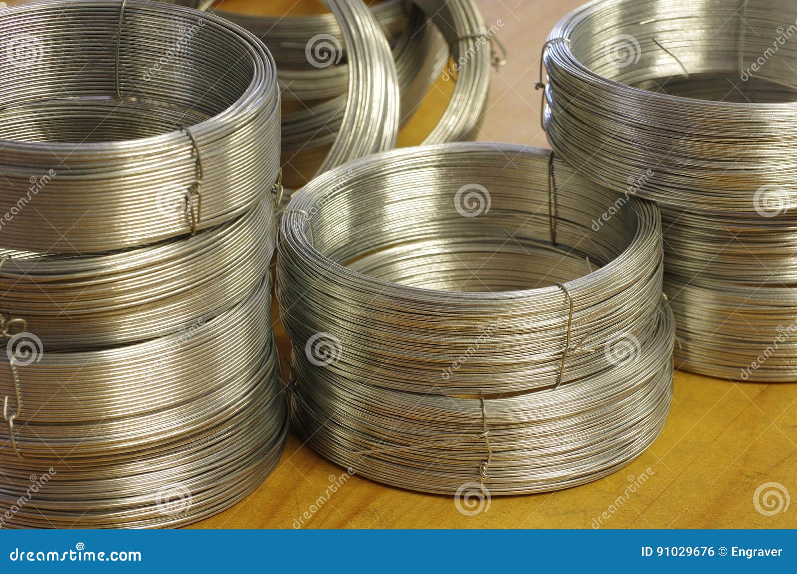 Wire rolls detail stock photo. Image of twine, stainless - 91029676