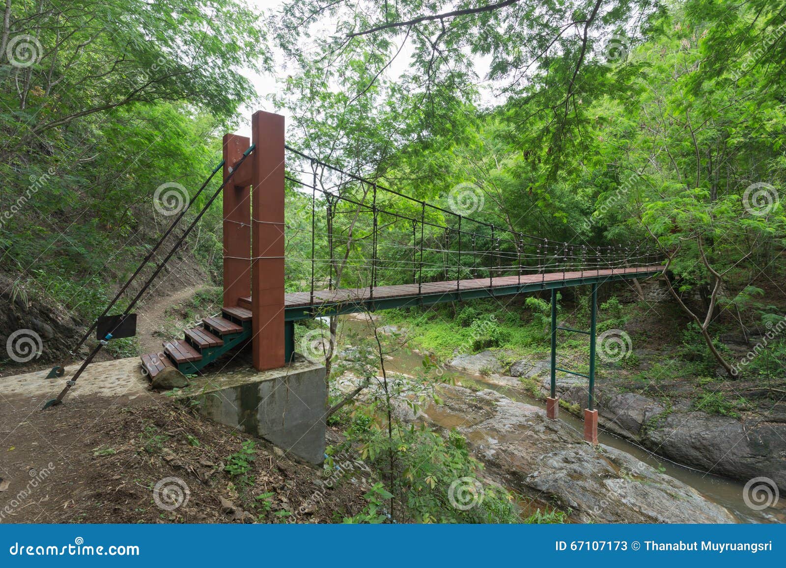 Wire Rope bridge stock image. Image of architecture, thailand - 67107173