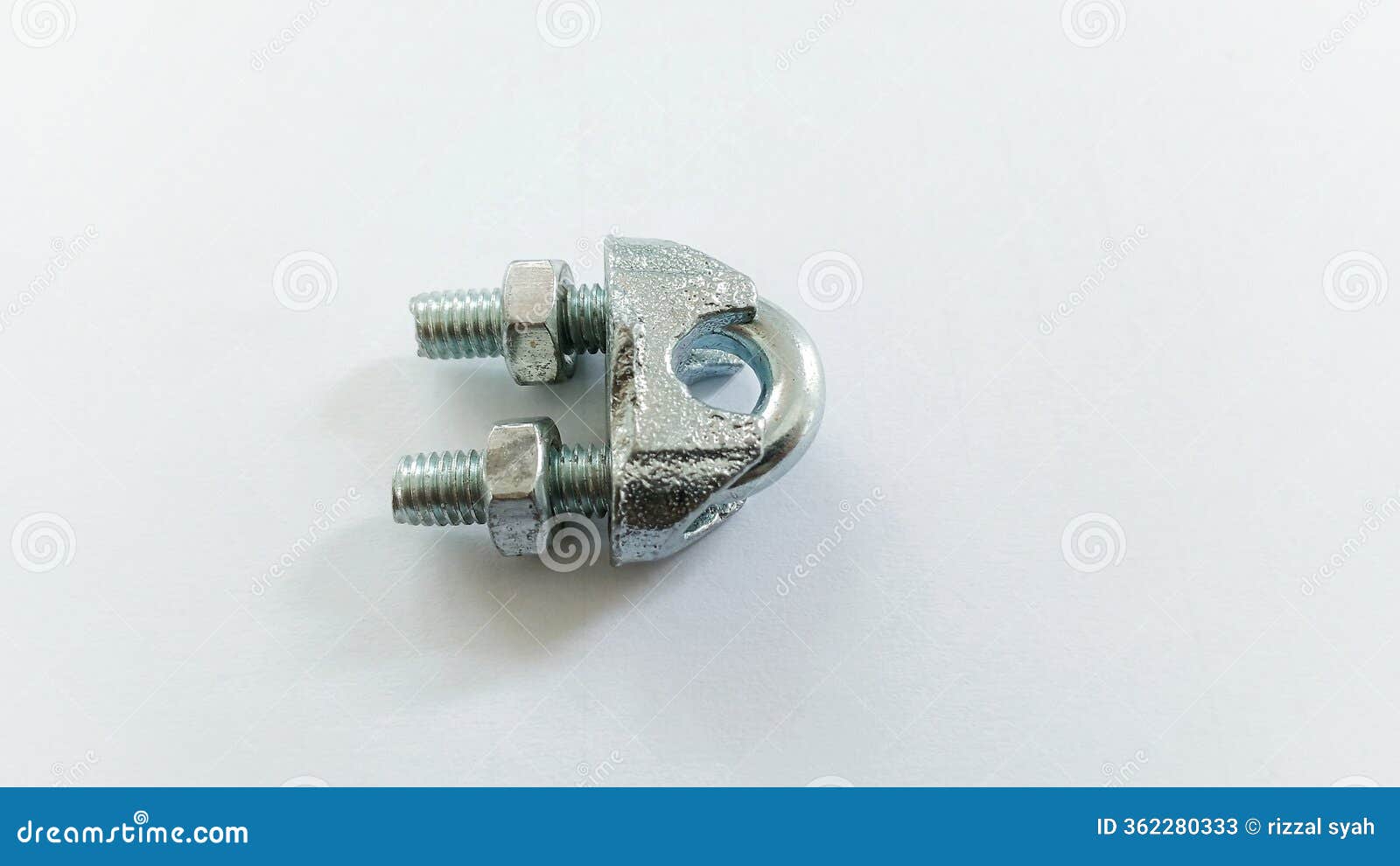 Wire Rope Clamp Isolated on White Background, Steel Wire Clamp Stock ...