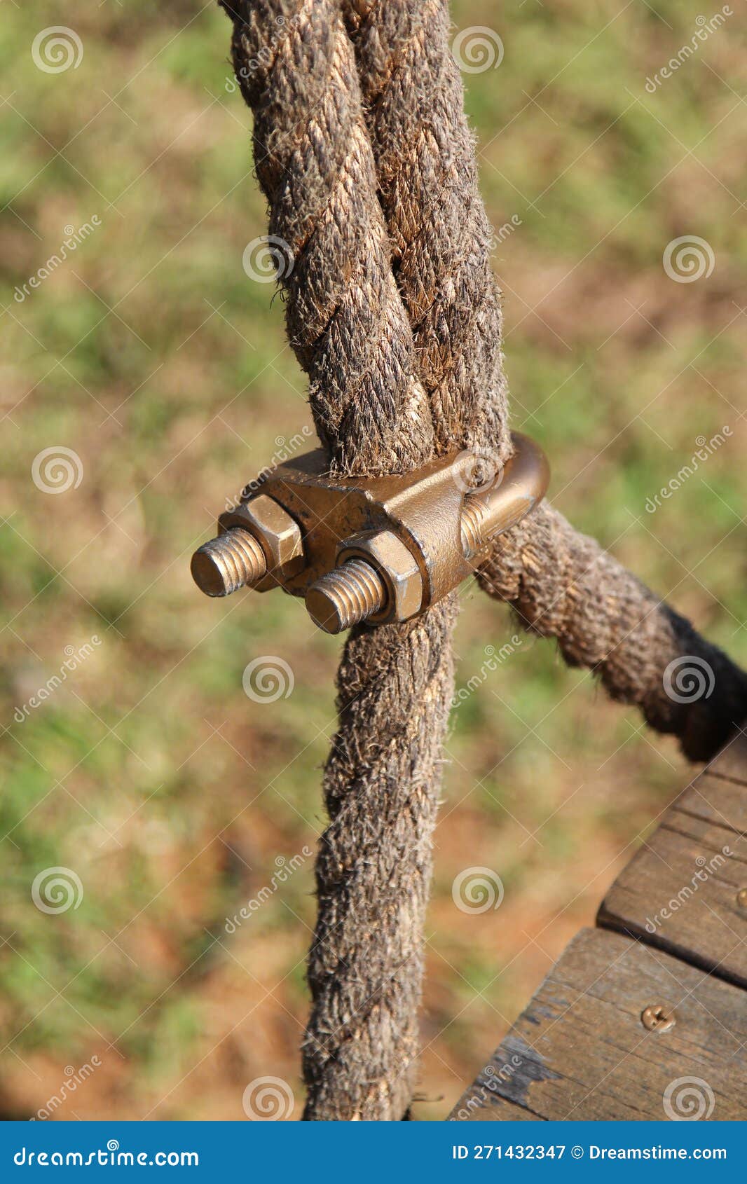 A Wire Rope Clip Lock on the Rope Stock Image - Image of wire, lock ...