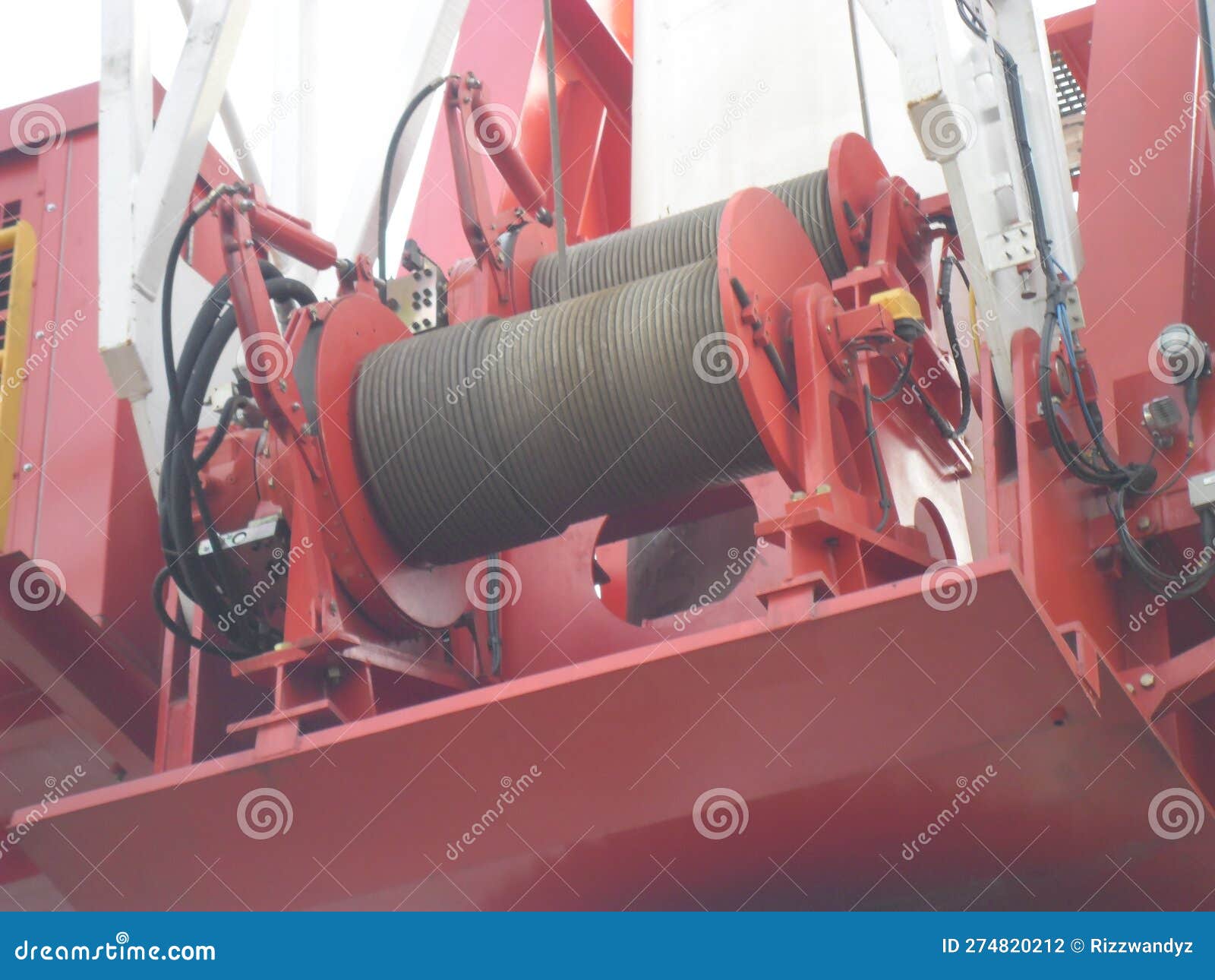 Wire rope on crane drum stock photo. Image of mast, industry - 274820212