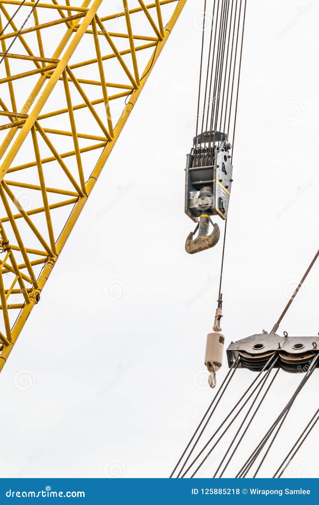 Wire Rope Cranes hook stock photo. Image of industrial - 125885218