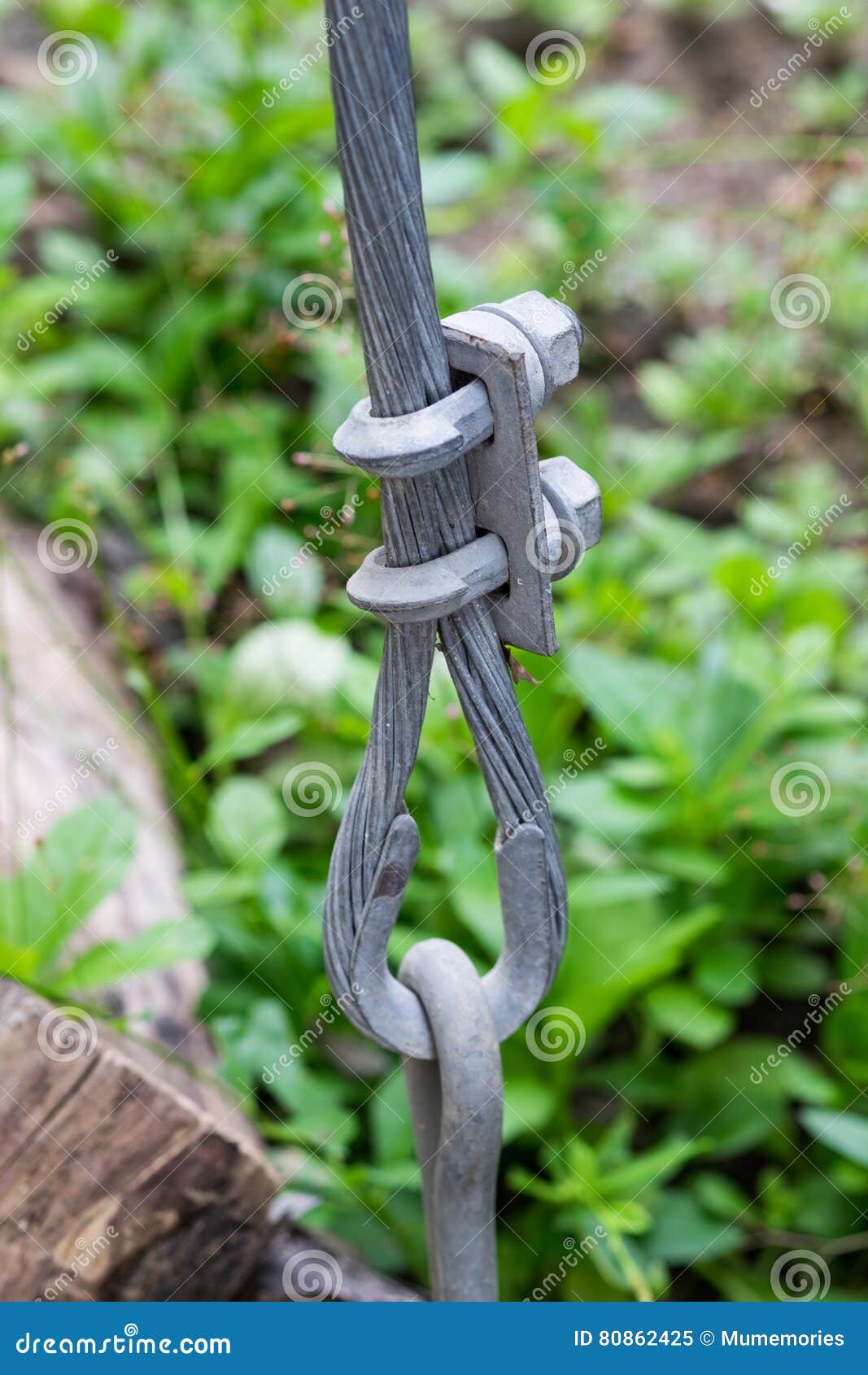 Wire Rope Heavy Clamping Lock Stock Image - Image of iron, attached ...