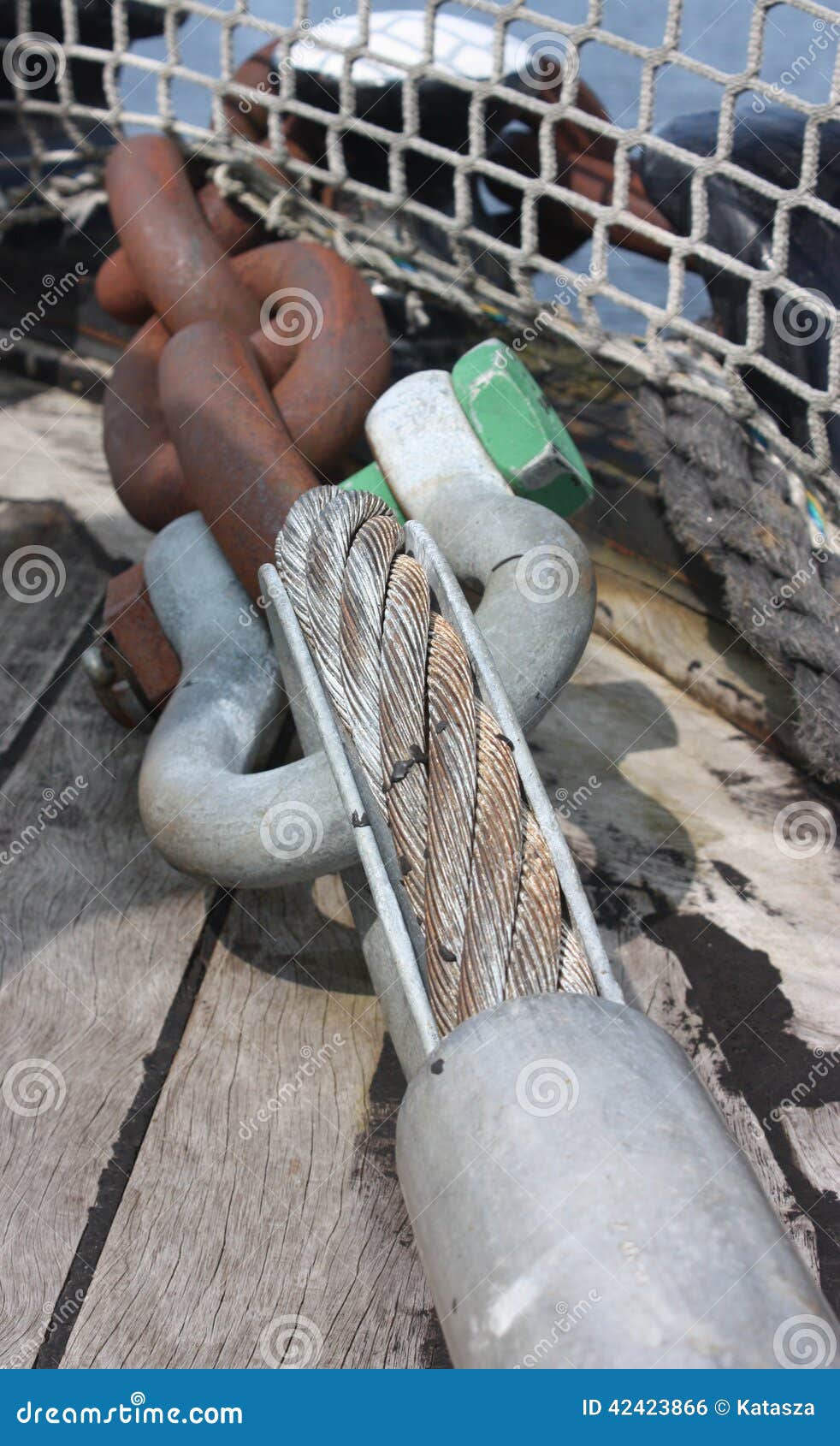 Wire rope section stock photo. Image of chain, beam, cleat - 42423866