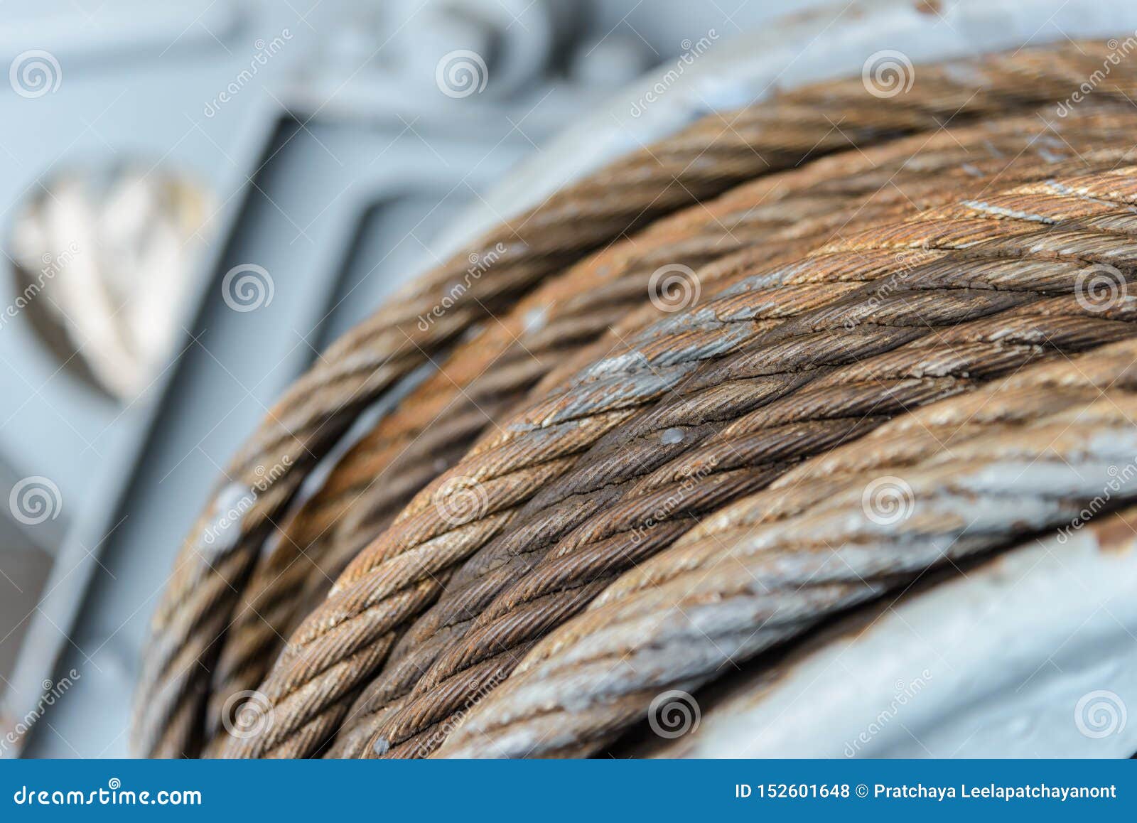 Wire Rope Sling or Cable Sling on on Winch Roll Machine Stock Photo ...