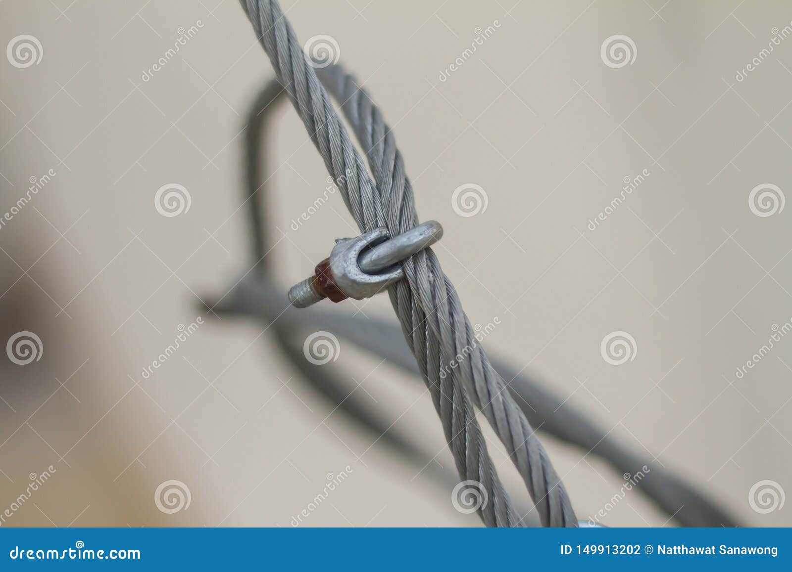 Wire Rope. Steel Cable when Installing the Structures Outdoor Stock ...
