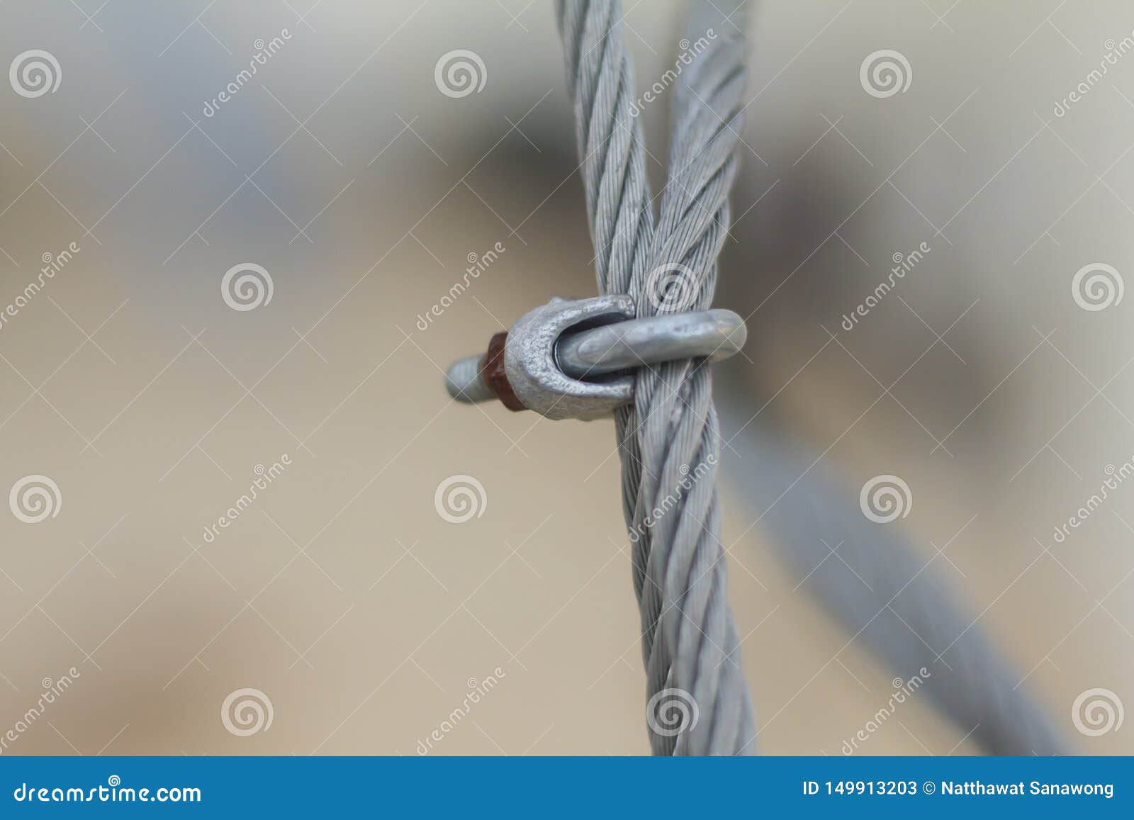 Wire Rope. Steel Cable when Installing the Structures Outdoor Stock ...