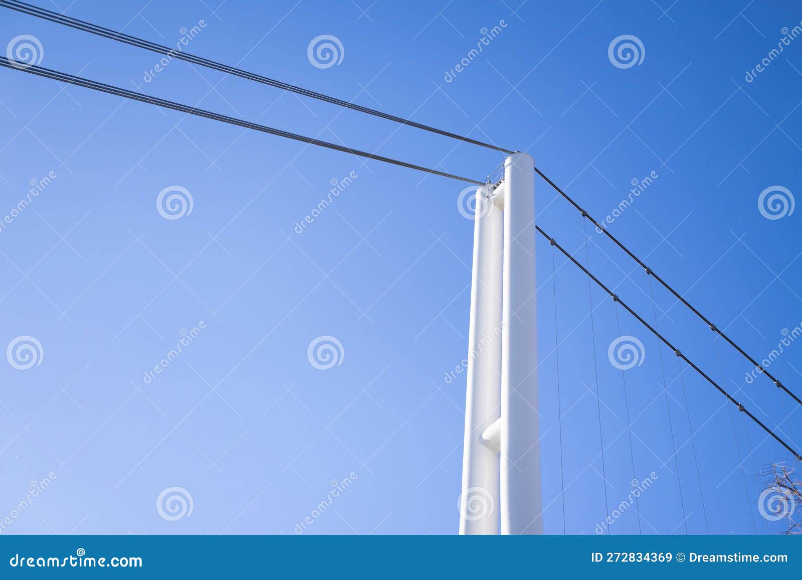 Wire Ropes are Connected To Metal Poles To Create a Secure Perimeter in ...
