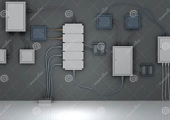 Wire routing stock illustration. Illustration of connector - 10130718