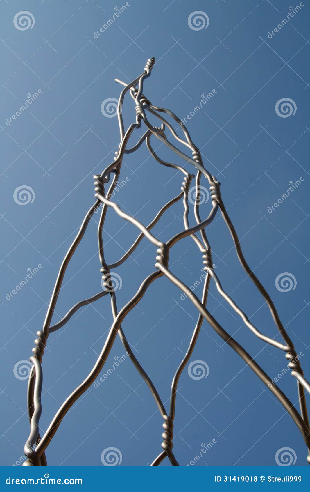 Public Wire Sculpture Perspective Stock Photo - Image of blue, twist ...