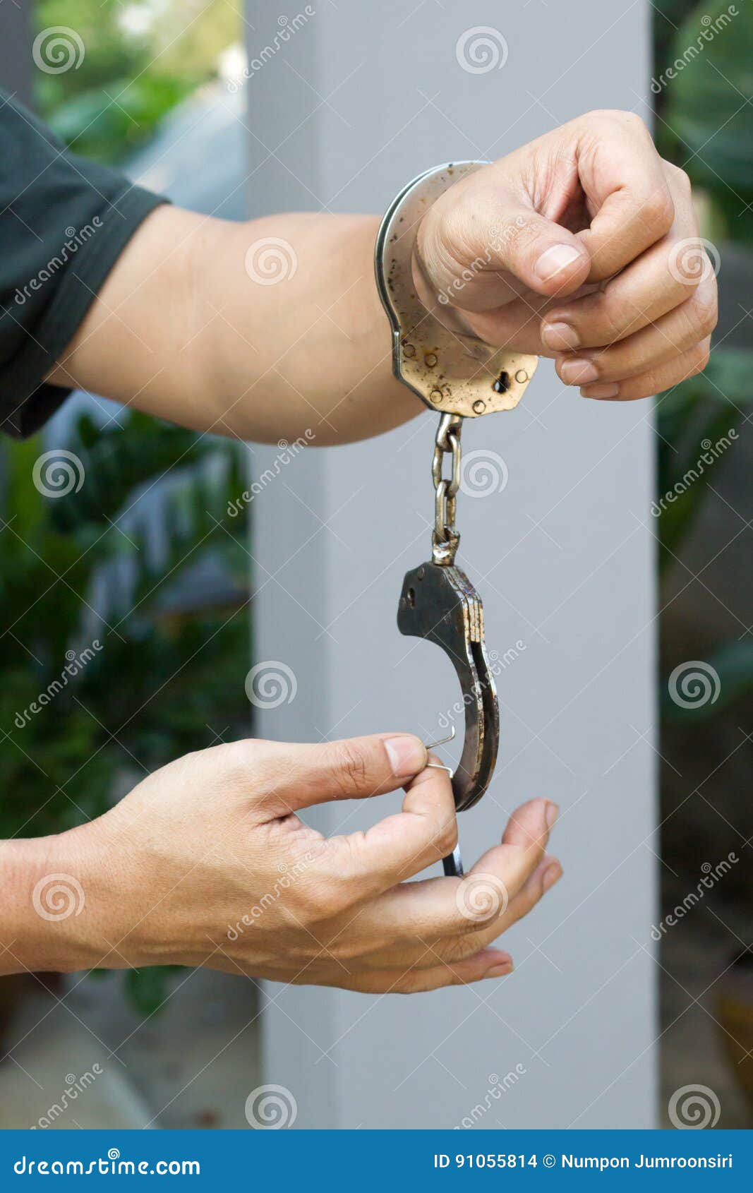 Wire shackle. stock photo. Image of trap, jail, shackled - 91055814