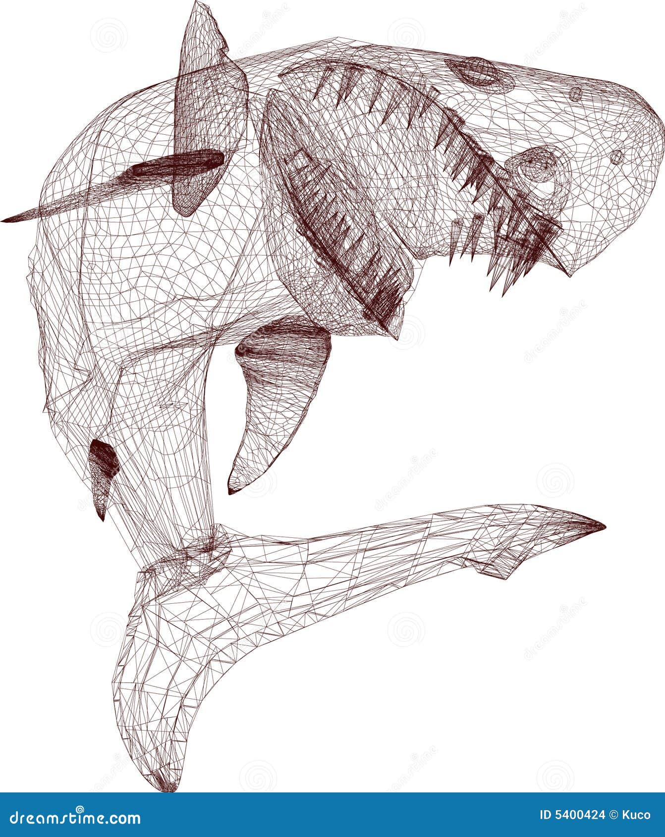 Wire shark stock vector. Illustration of wire, fish, blue - 5400424