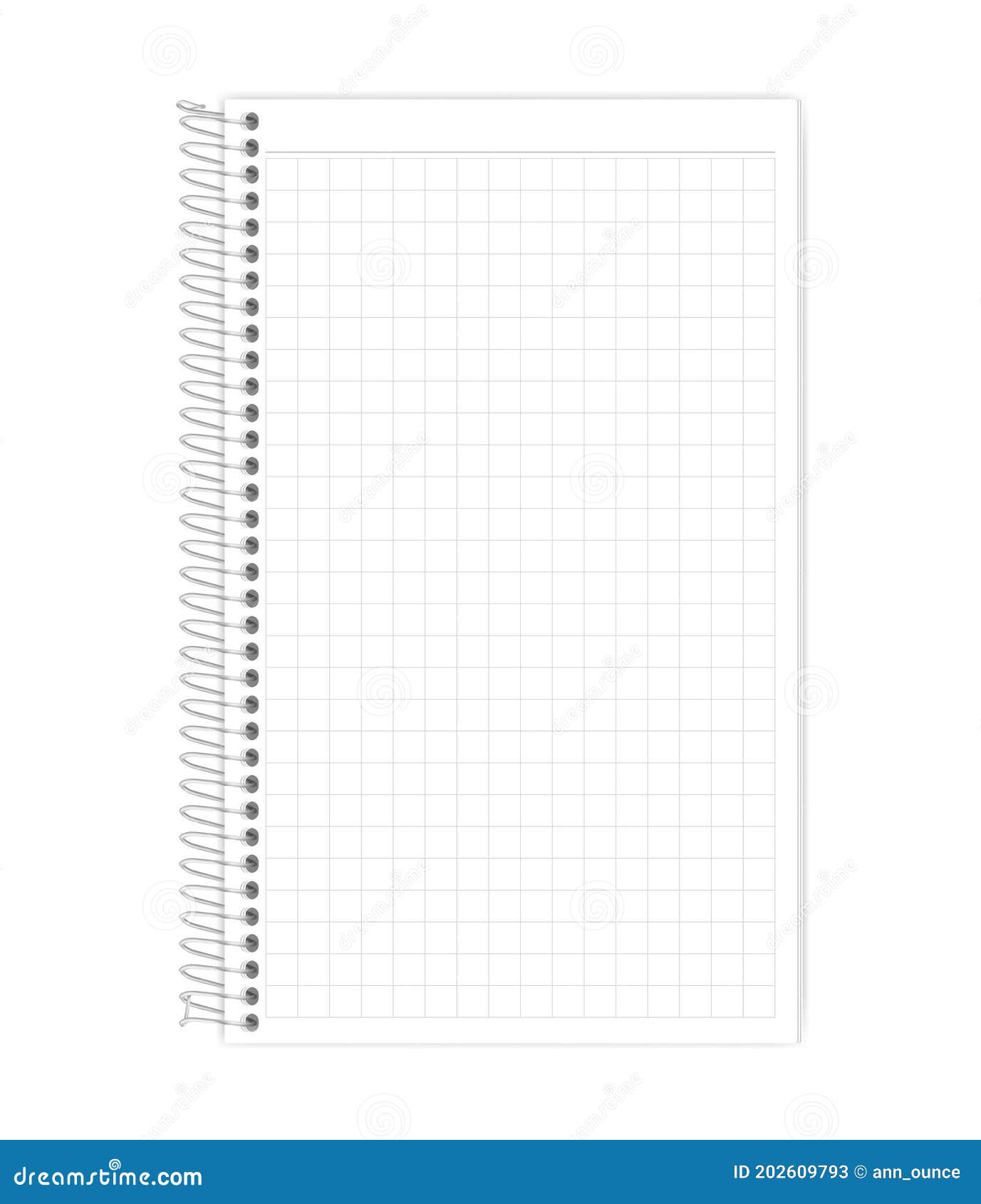 Wire Spiral Coil Spring White Squared Paper Notebook Legal Paper Format ...